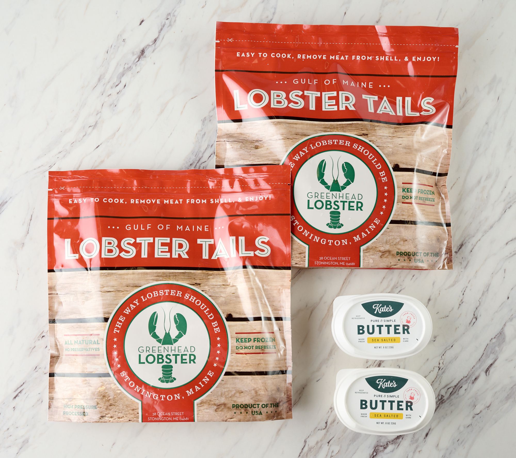 Greenhead Lobster (12) 4-5oz HPP Maine Lobster Tails & Kate's Butter ...