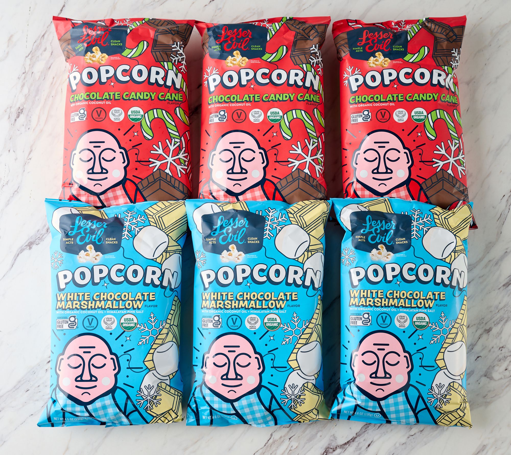 Lesser Evil 6ct Bags of Holiday Recipe Gourmet Popcorn - QVC.com