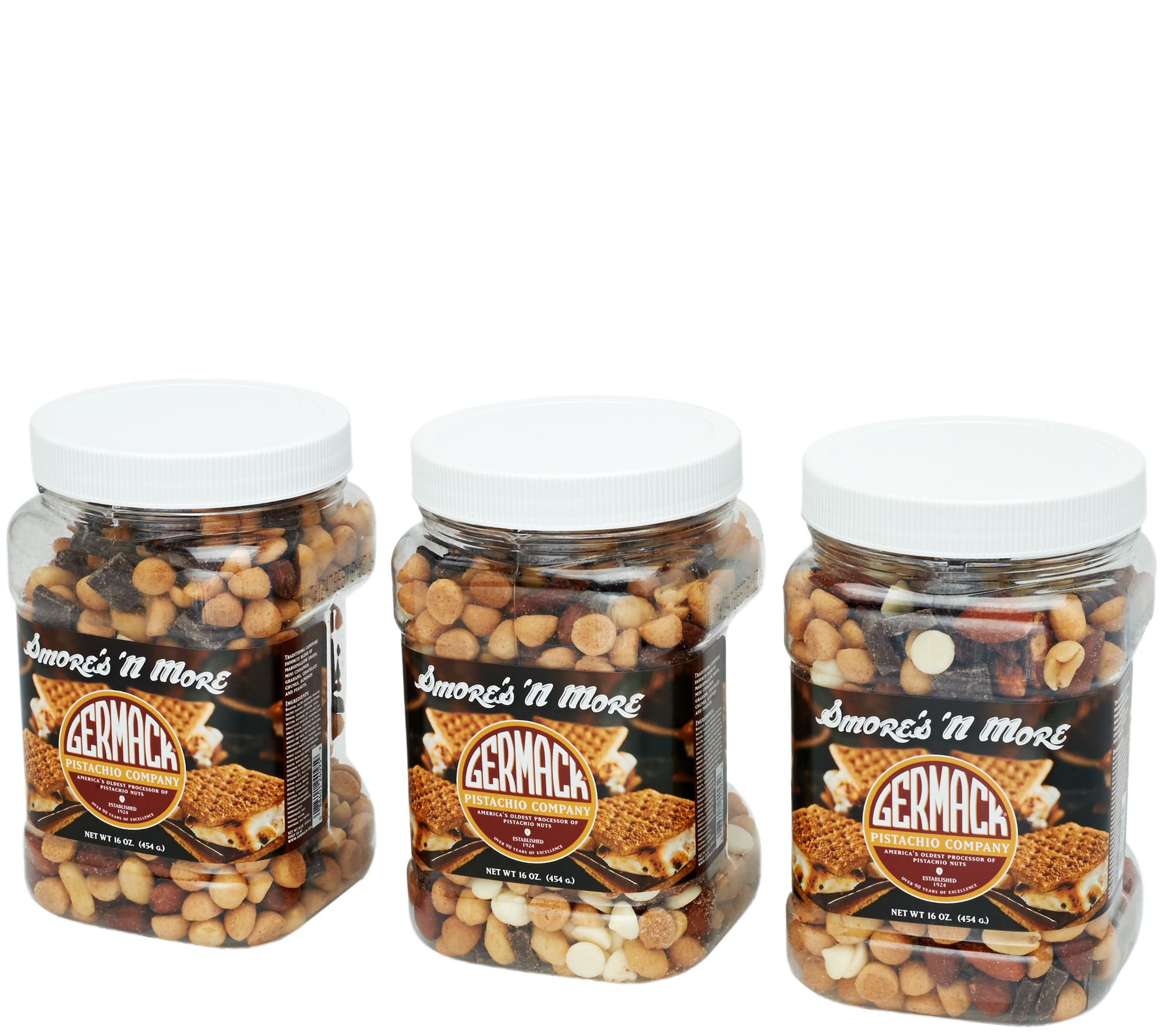Germack (3) 16 oz. Jars of S'mores and More Nut Mix - QVC.com
