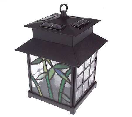 Solar Powered Bamboo Design Garden Light with Shepherds Hook - QVC.com