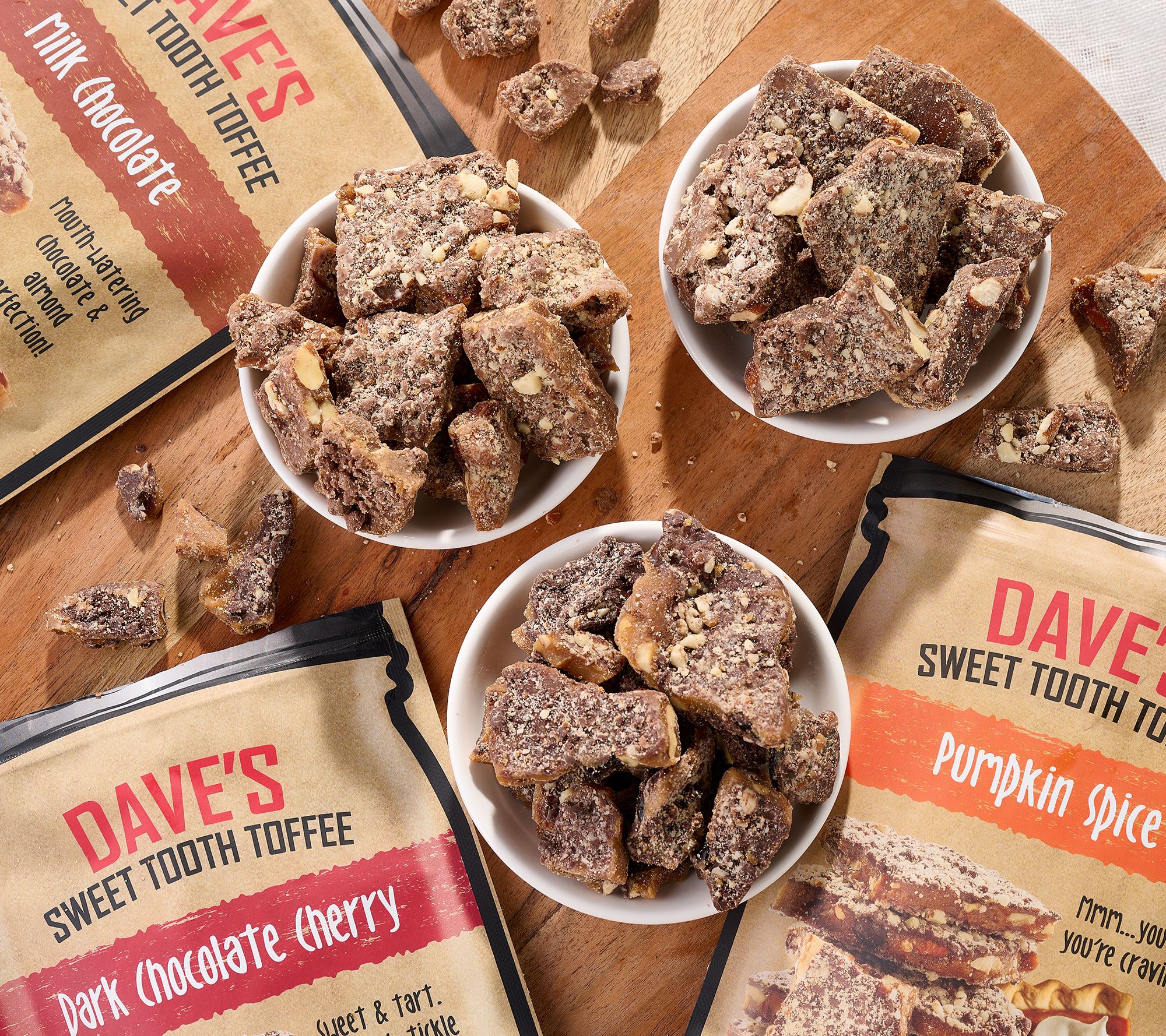 Dave's Sweet Tooth (3) Bags Handcrafted Soft Toffee - QVC.com