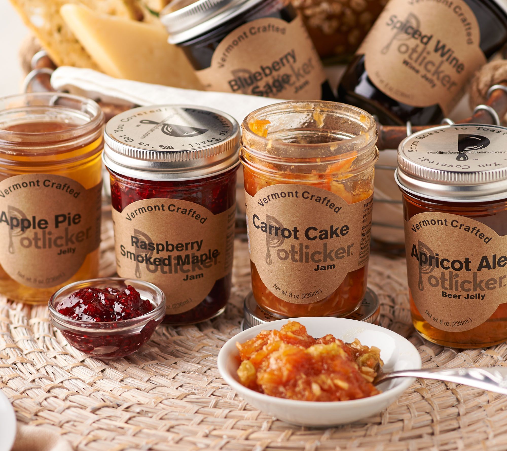 Potlicker Kitchen Set of 6 Gourmet Jams with Recipes - QVC.com
