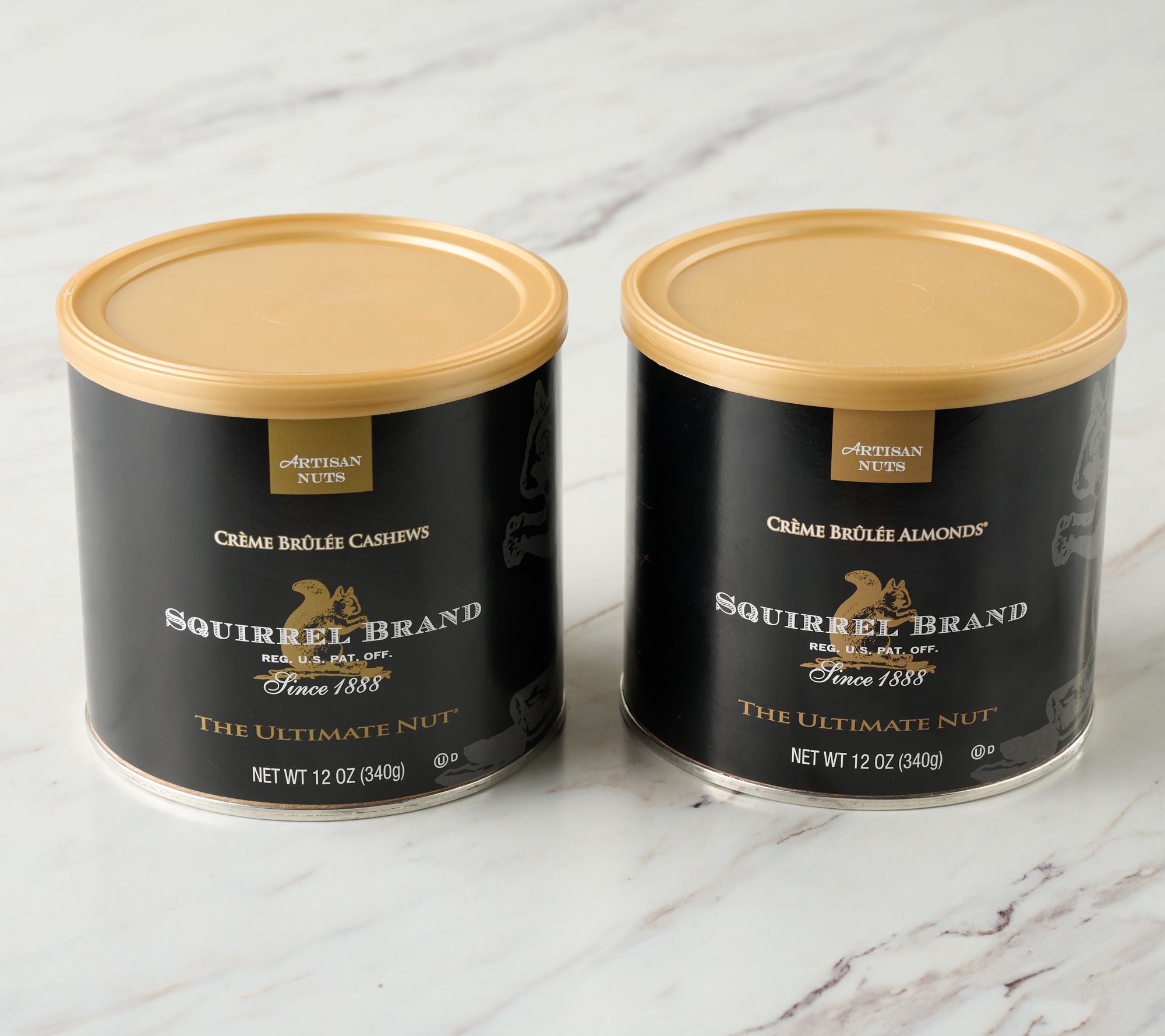 Squirrel Brand (2) 12oz Cans Creme Brulee Almonds & Cashews - QVC.com