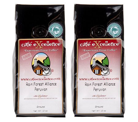 Cafe Excellence 12-oz Ground Peruvian Coffee -2Pack - QVC.com