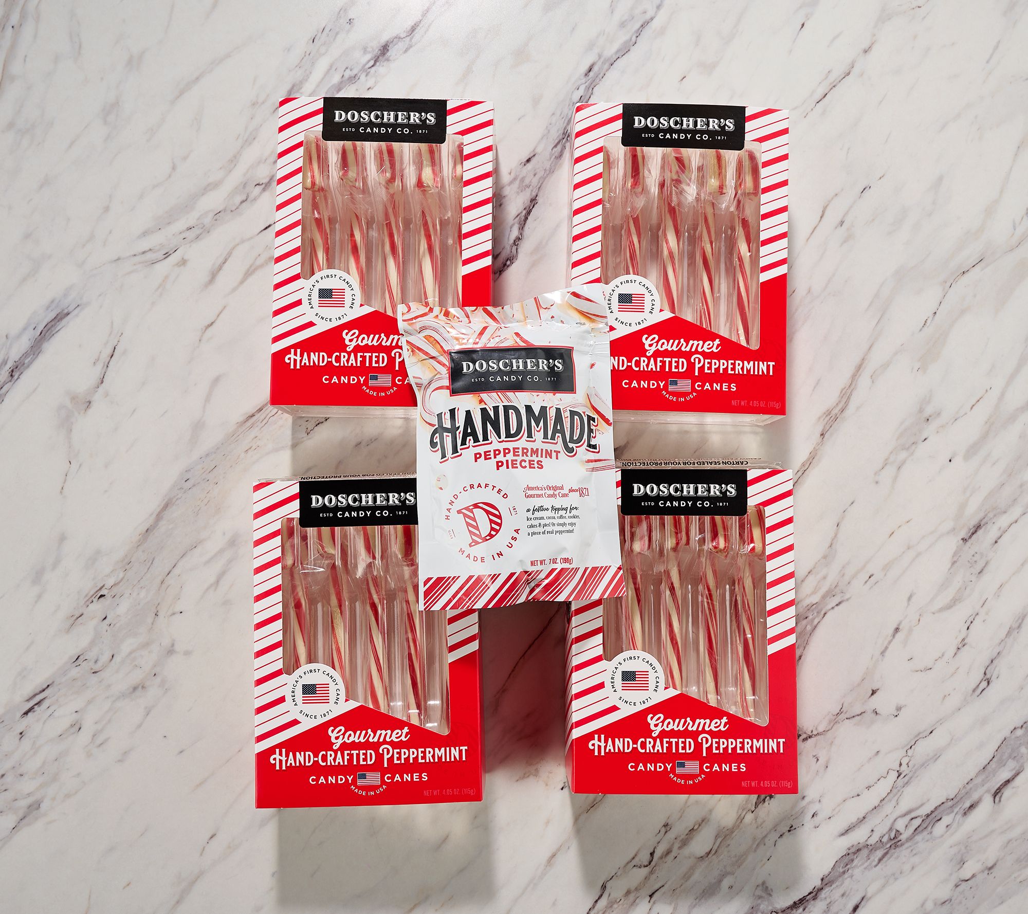 Doscher's 20 Count Candy Canes & 7oz Peppermint Pieces Bag - QVC.com