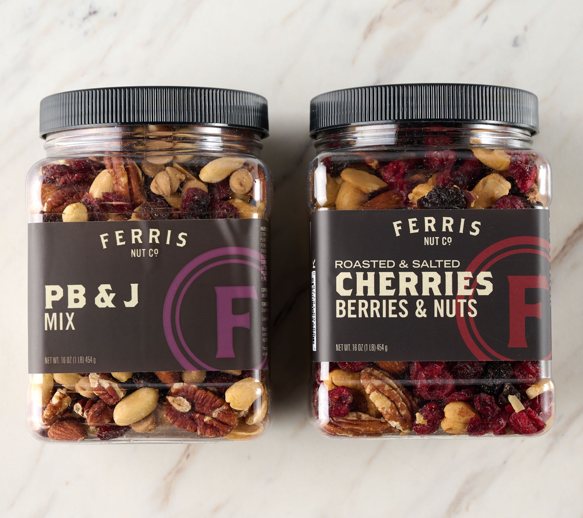 Ferris Nut Co. (2) 16oz Jars Nut & Fruit Mixes - QVC.com