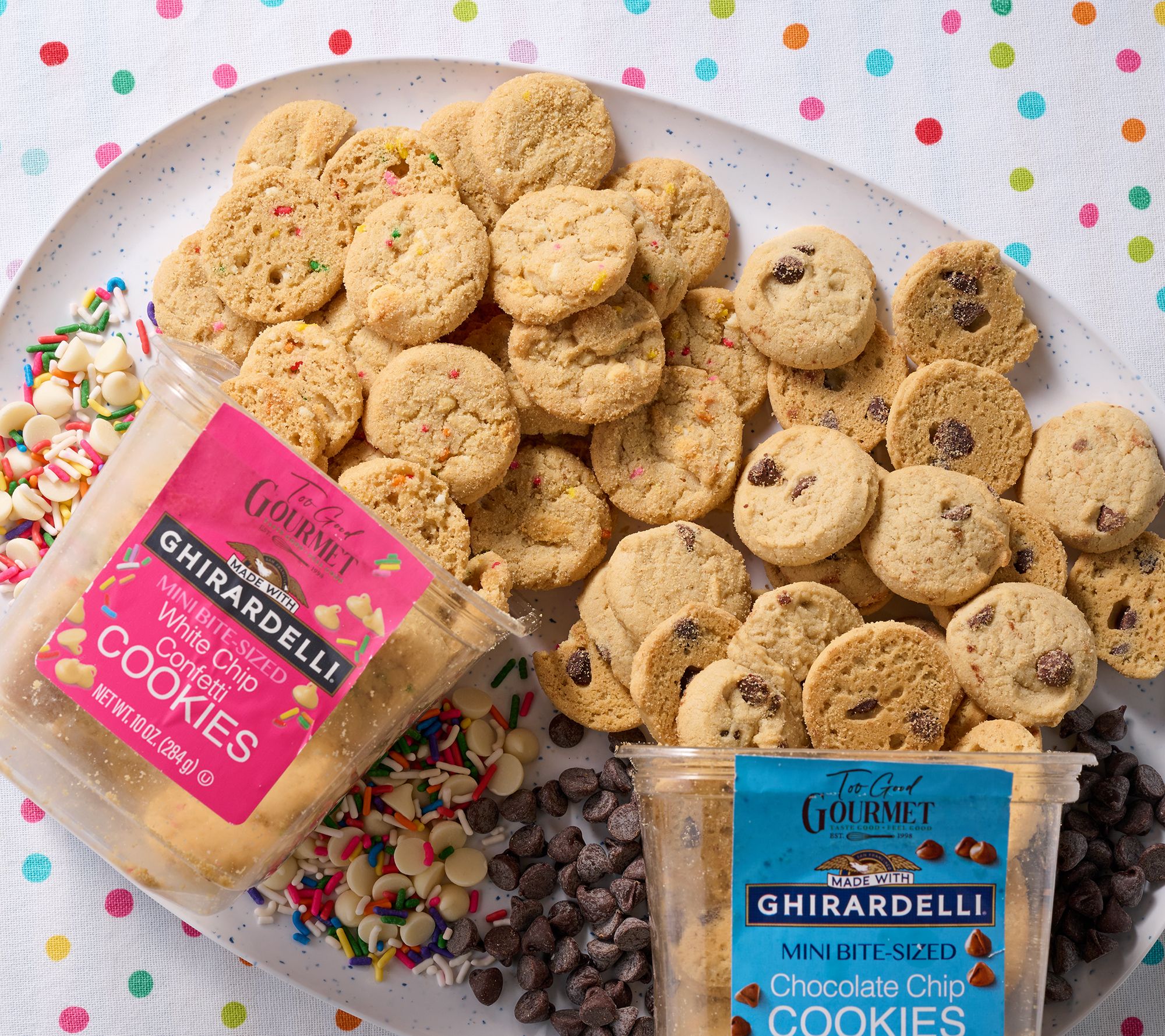 Too Good Gourmet 80 ct Ghirardelli Cookies in 2 Tubs - QVC.com