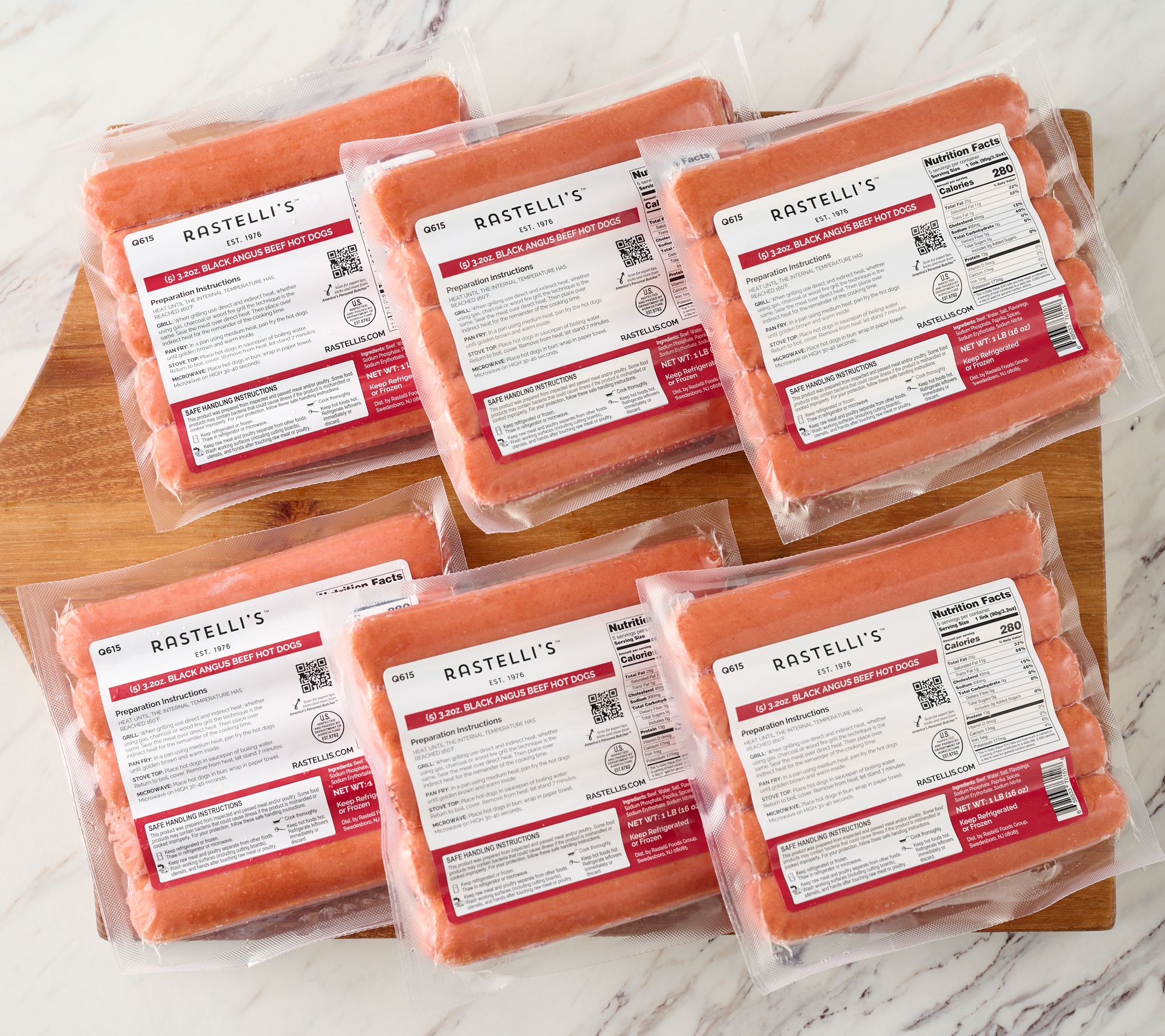 Rastelli's (30) 3.2-oz Black Angus Beef Hot Dogs - QVC.com
