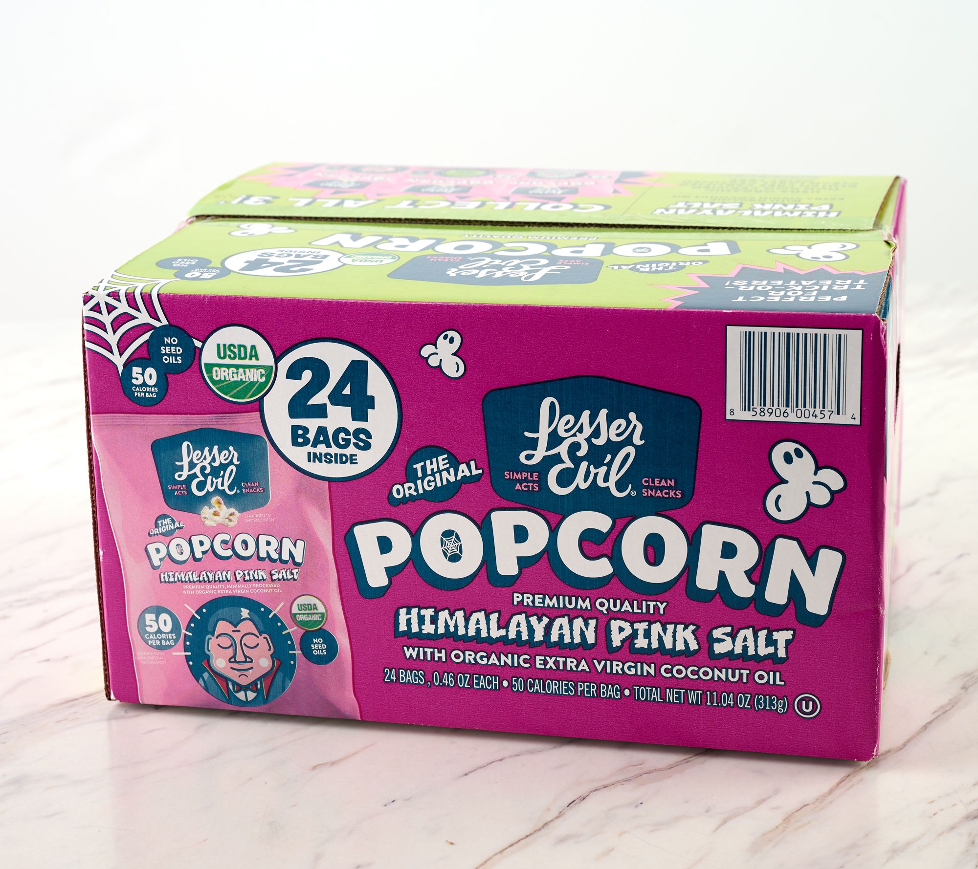 Lesser Evil Halloween Box 24ct Mini Bags of Popcorn - QVC.com