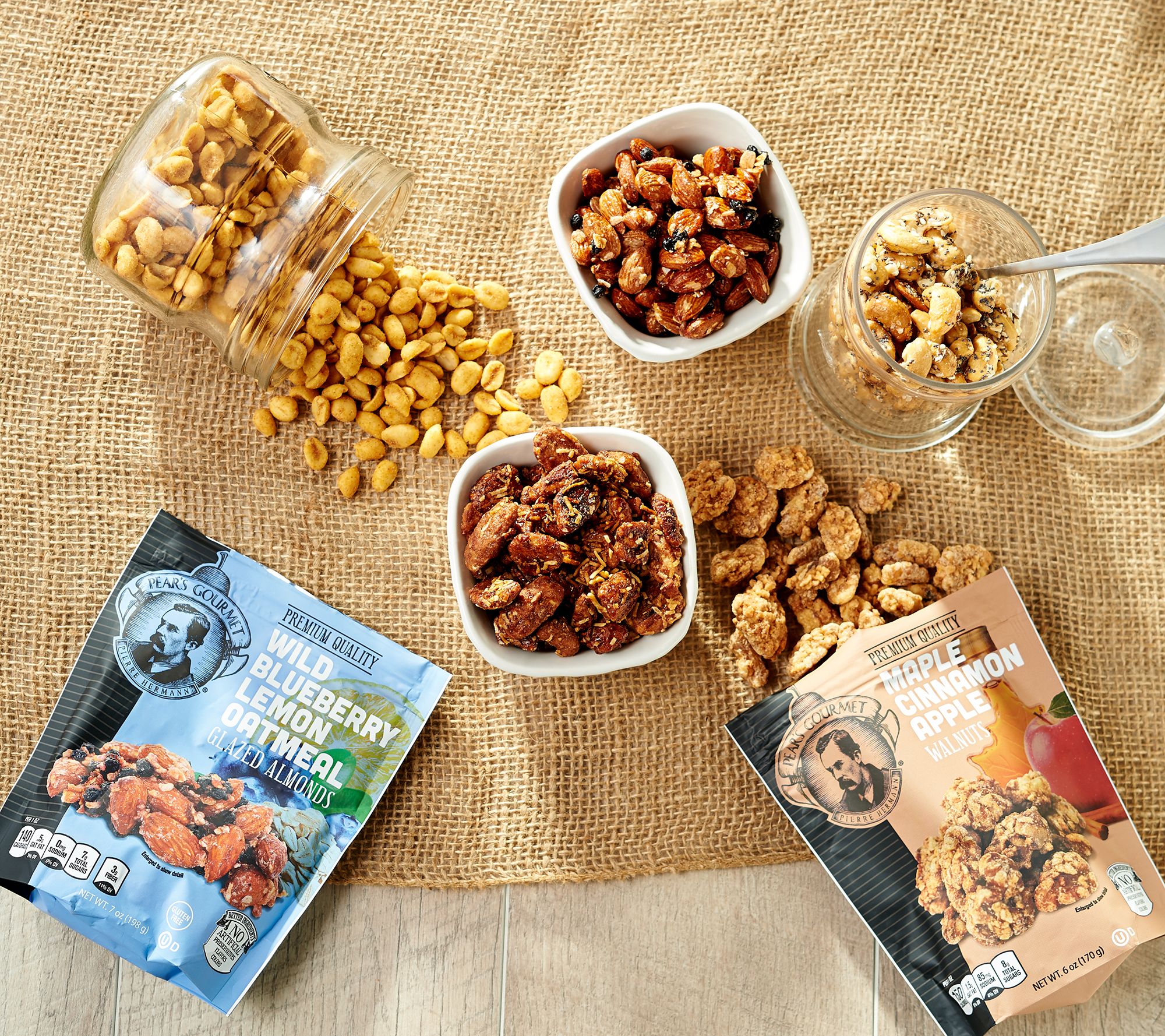 Pear's Gourmet (5) 6-8-oz Bags of Premium Quality Flavored Nuts - QVC.com