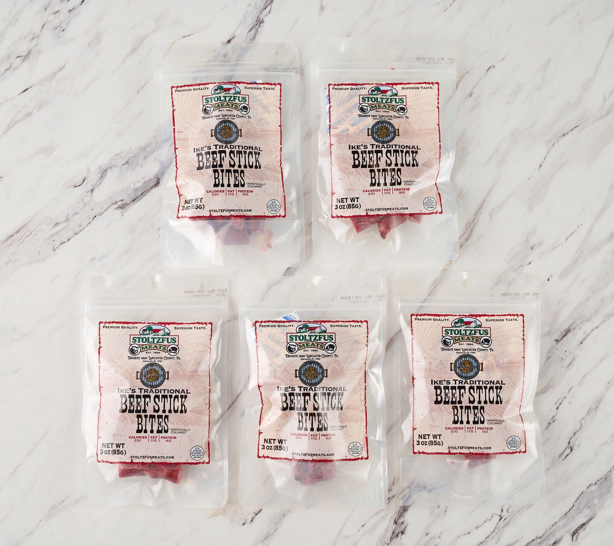 Stoltzfus Meats (5) 3-oz Packs of PA Dutch Meat Snack Sticks Bites ...