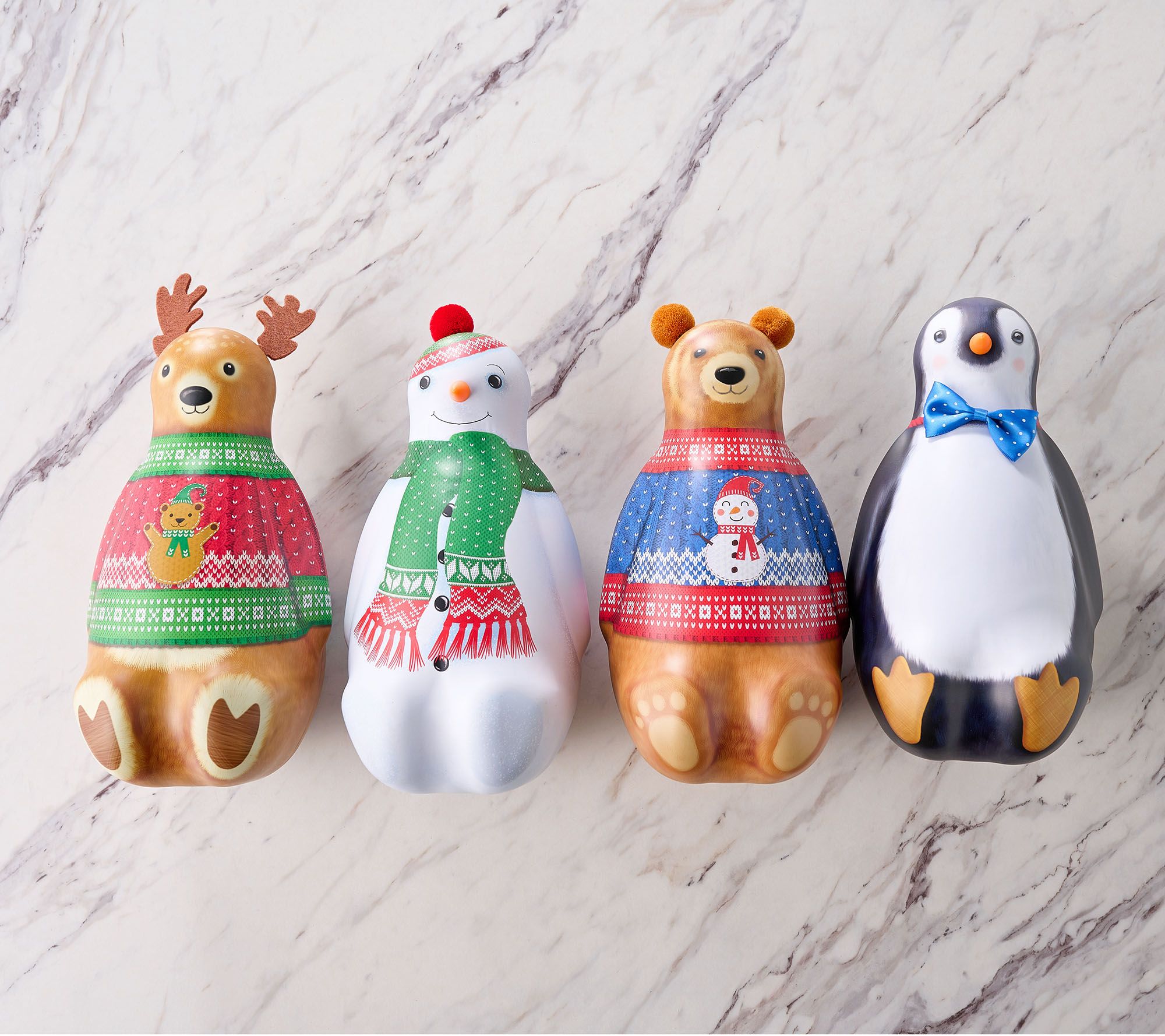 Russell Stover 100pc Chocolates in (4) Holiday Character Tins - QVC.com