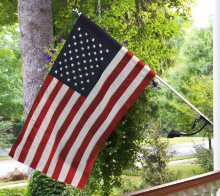 US Flag Kit with Solar Flag Light - QVC.com