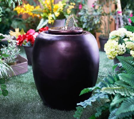 "As Is" Scott Living Tahiti Ginger Jar Fountain with LED Lights - QVC.com
