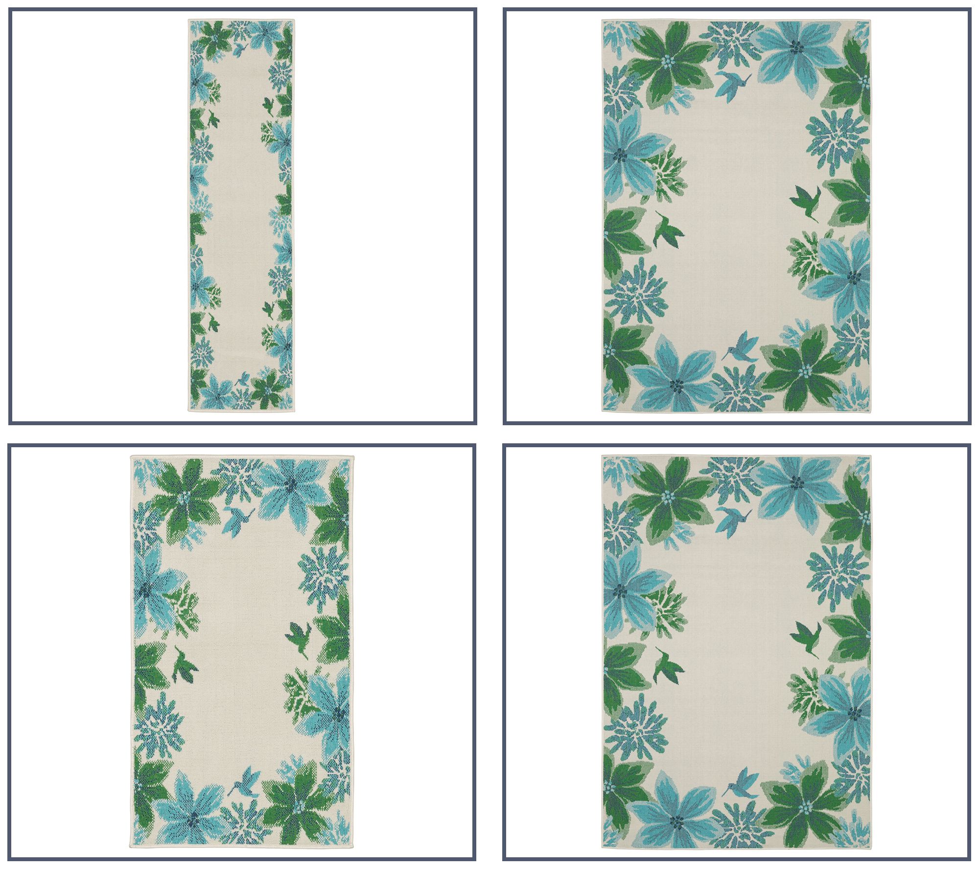 Ultimate Innovations Hummingbird Garden Border Rug - QVC.com