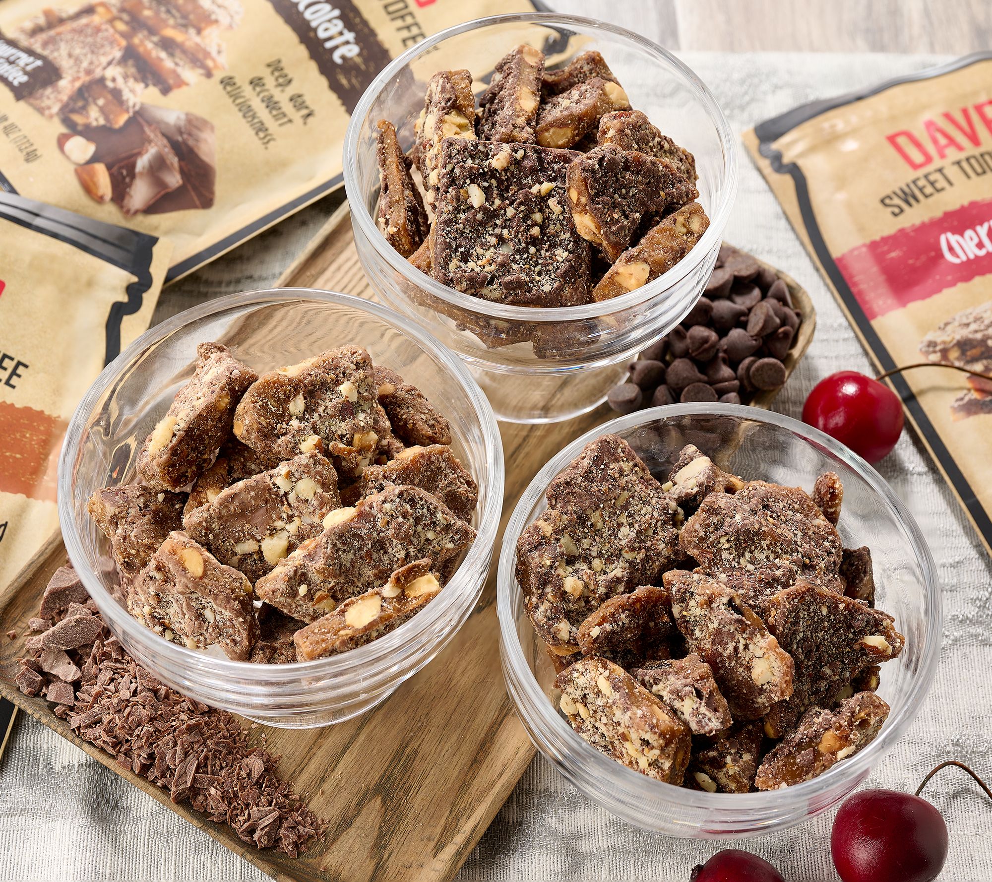 Dave's Sweet Tooth Gift Box with (3) Bags of Soft Toffee - QVC.com
