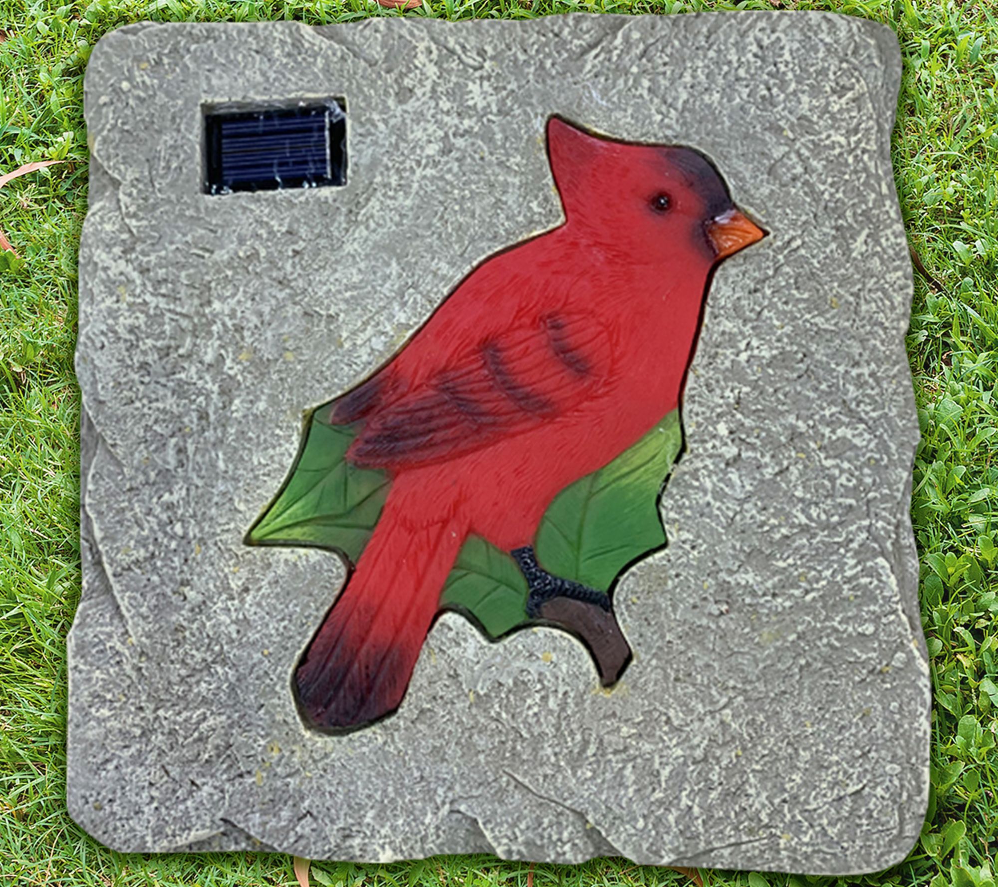 Exhart Solar Cardinal Stepping Stone - QVC.com