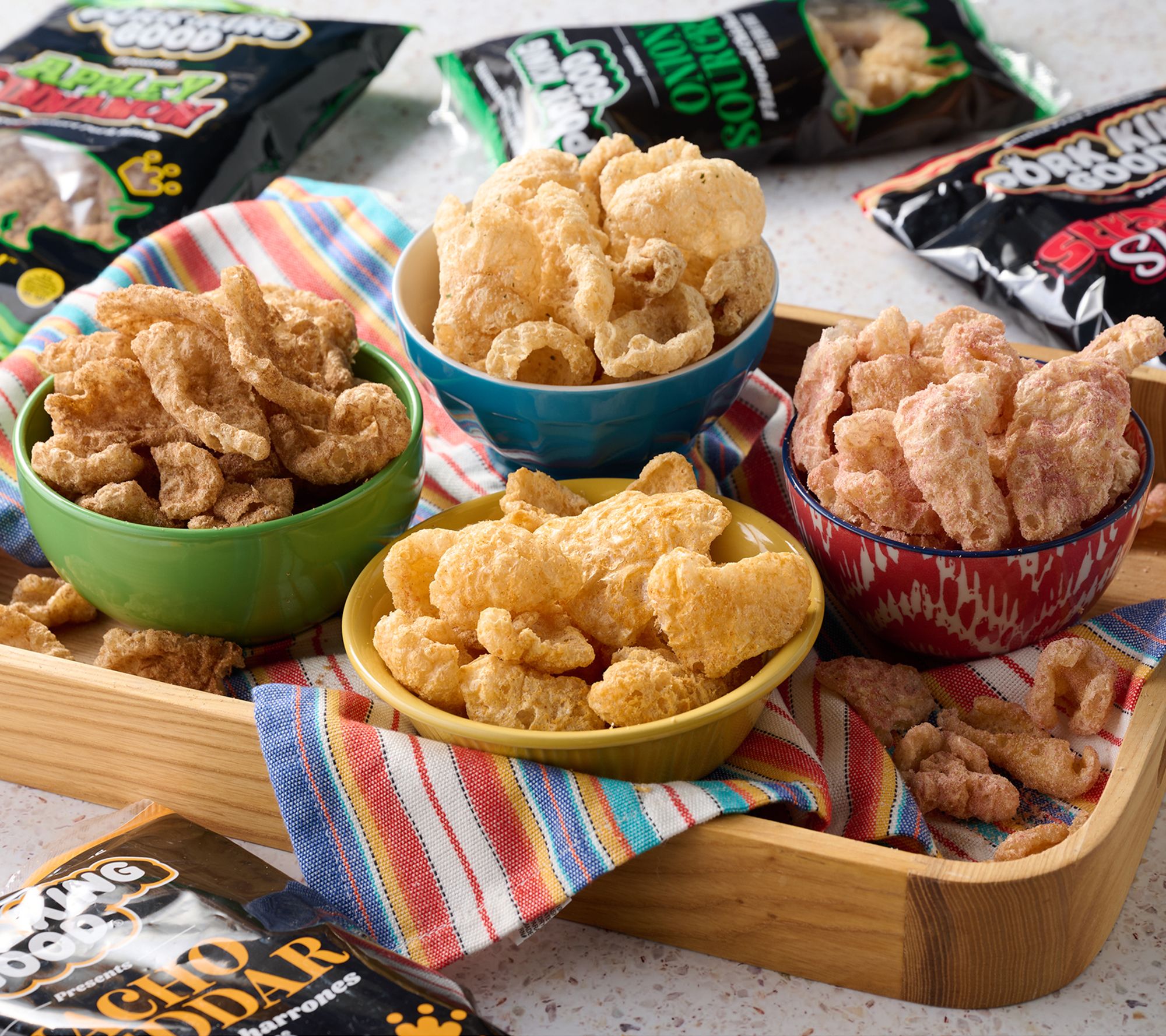 Pork King Good (8) Bags Seasoned Pork Rinds Party Pack - QVC.com