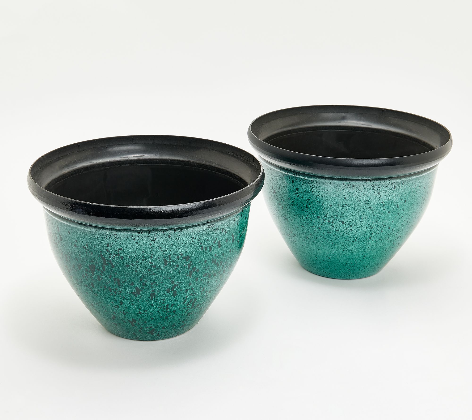 Set of 2 12" Medium Faux Ceramic Planters by Jennings - QVC.com
