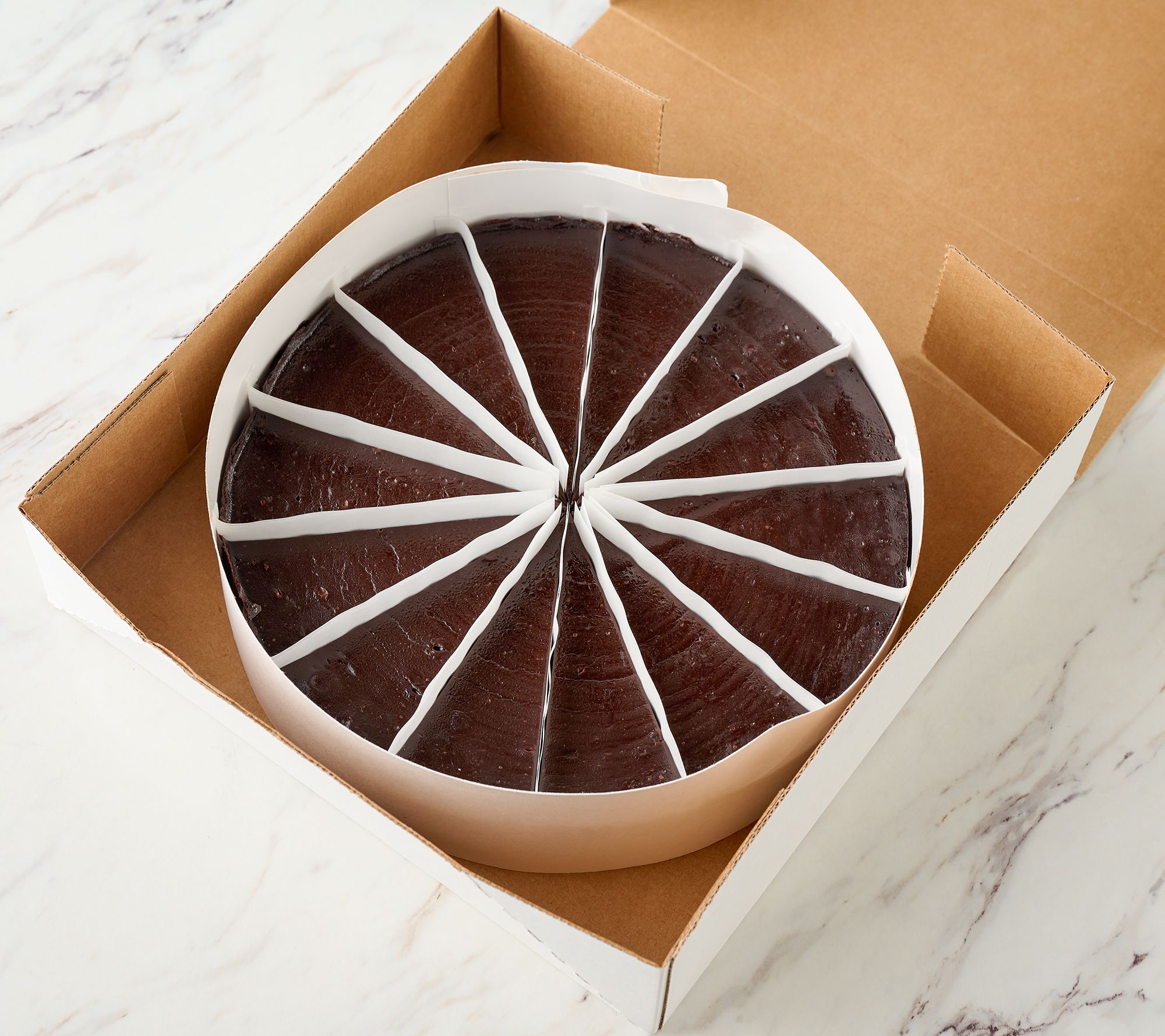 Geoffrey Zakarian 4-lb Pre-Cut Flourless Chocolate Cake - QVC.com