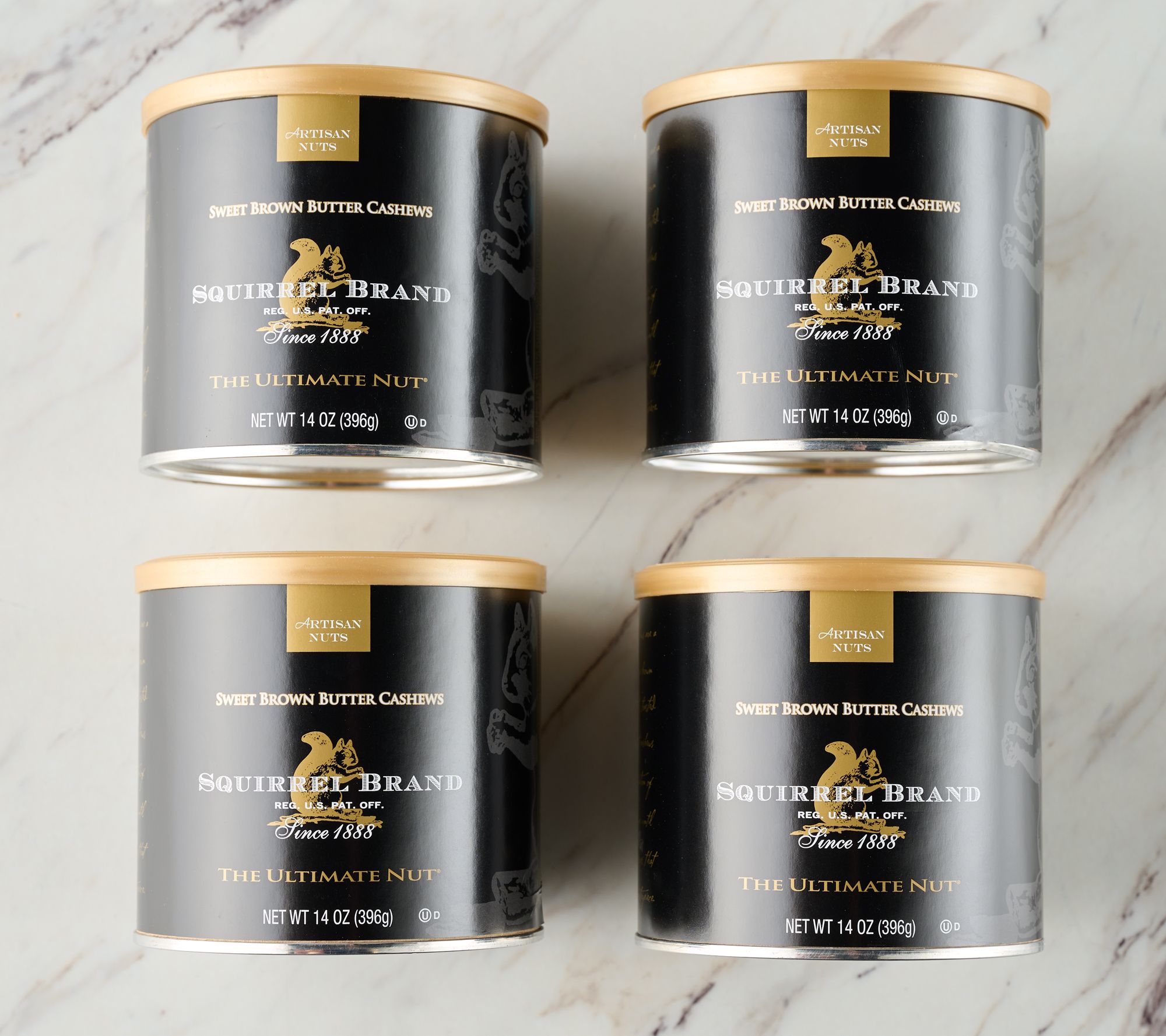 Squirrel Brand (4) 14 oz. Cans Sweet Brown Butter Cashews - QVC.com