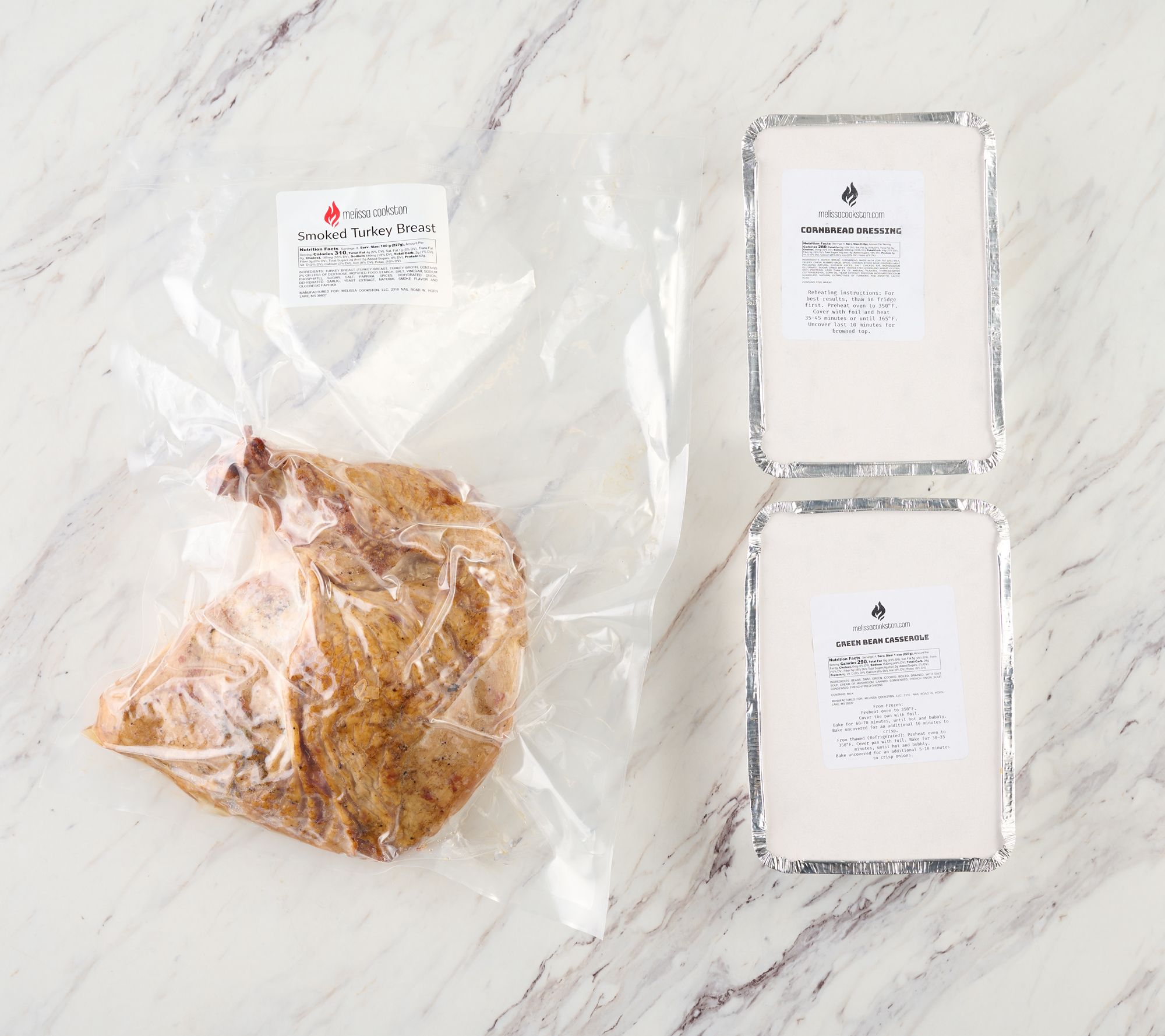 MelissaCookston 6lb Smoked French Cut Turkey Breast & (2) 32oz Sides ...