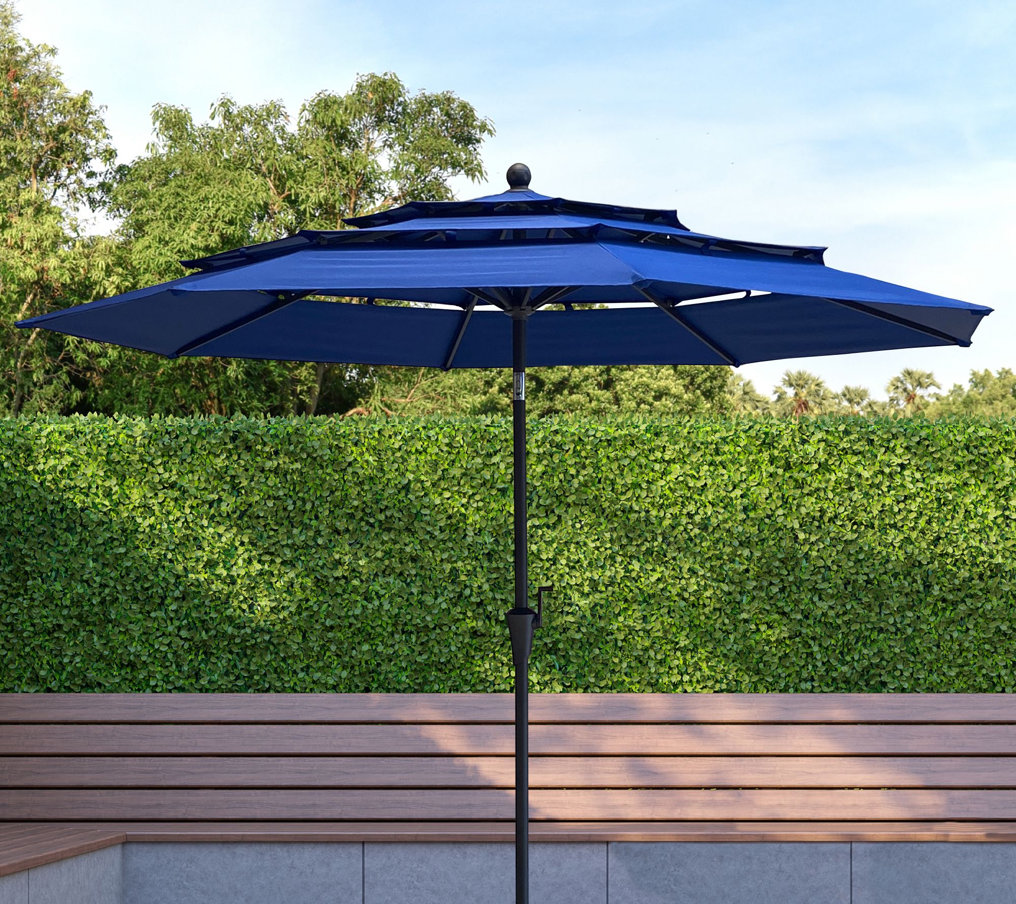 ATLeisure 9' Resort Triple Top Patio Umbrella - QVC.com