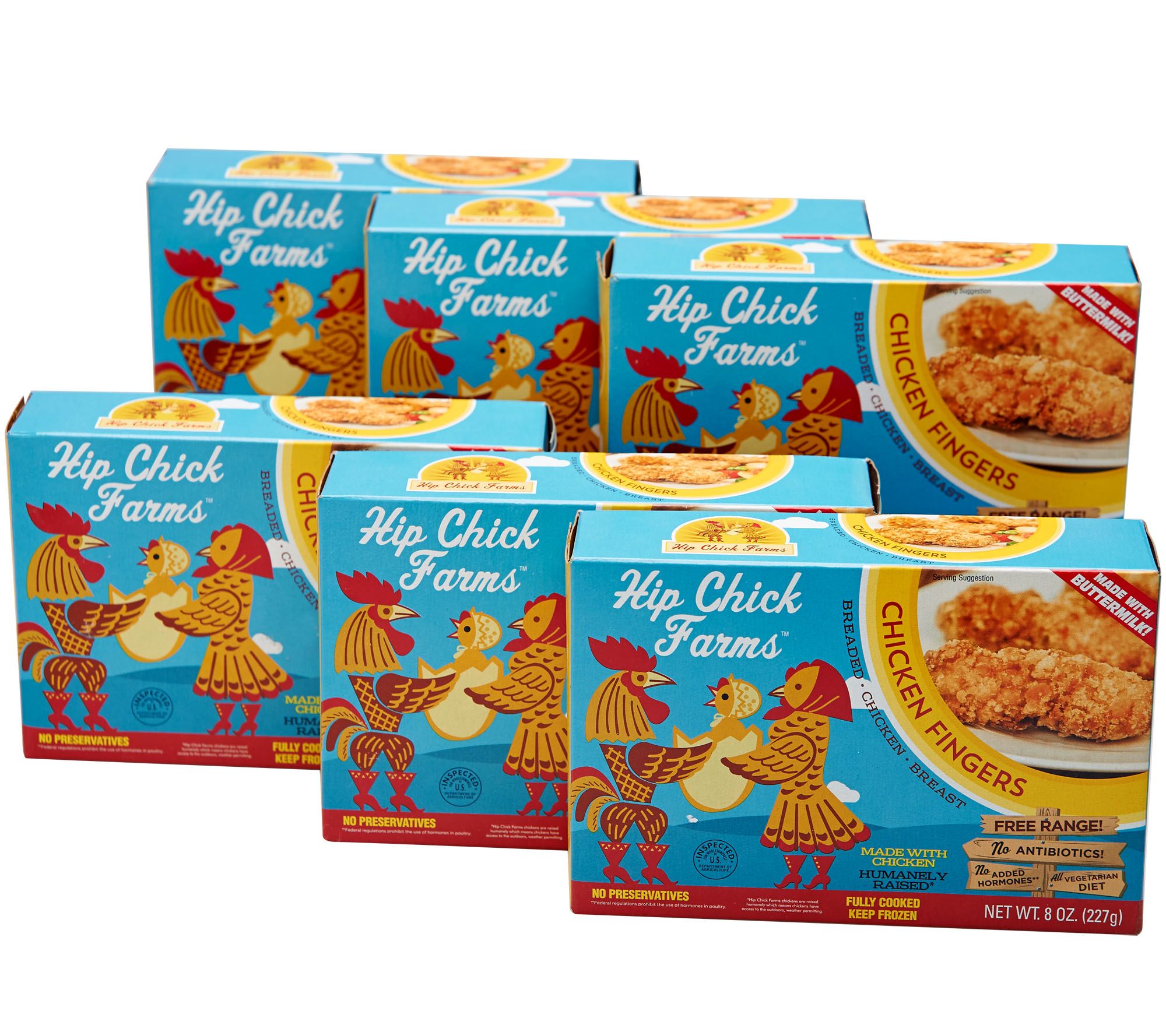 Hip Chick Farms (6) 8 oz. Boxes of Free Range Chicken Fingers - QVC.com