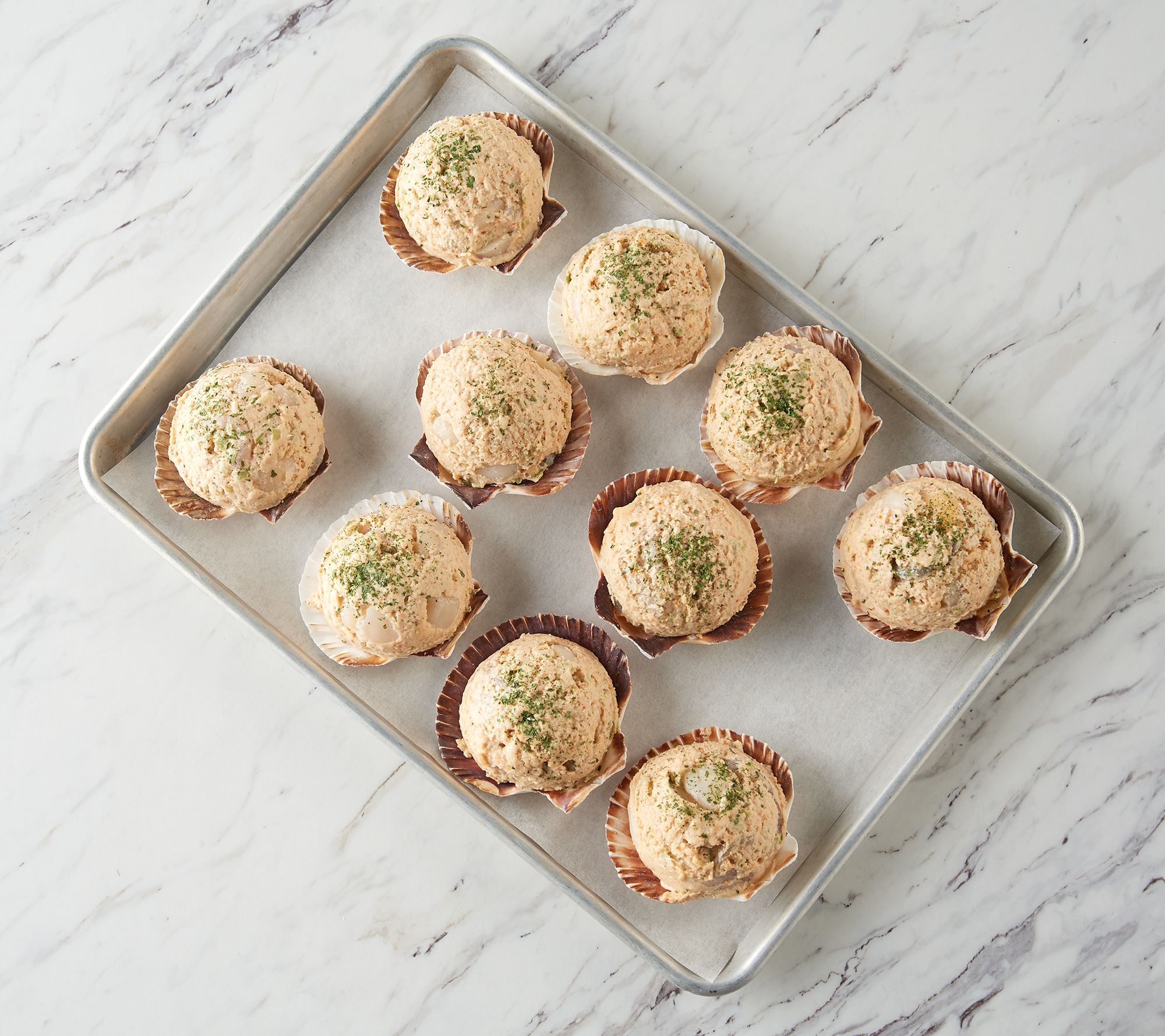 Egg Harbor (10) 6oz Seafood Stuffed Scallop Shells Auto-Delivery - QVC.com