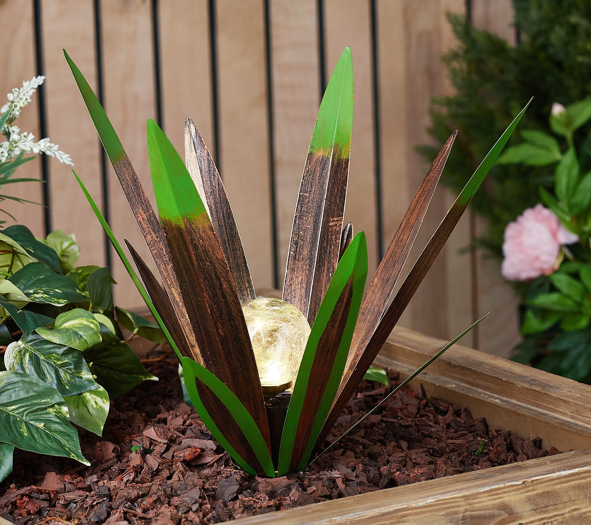 Garden Reflections 19" Illuminated Flower w/ Color Morphing Light - QVC.com