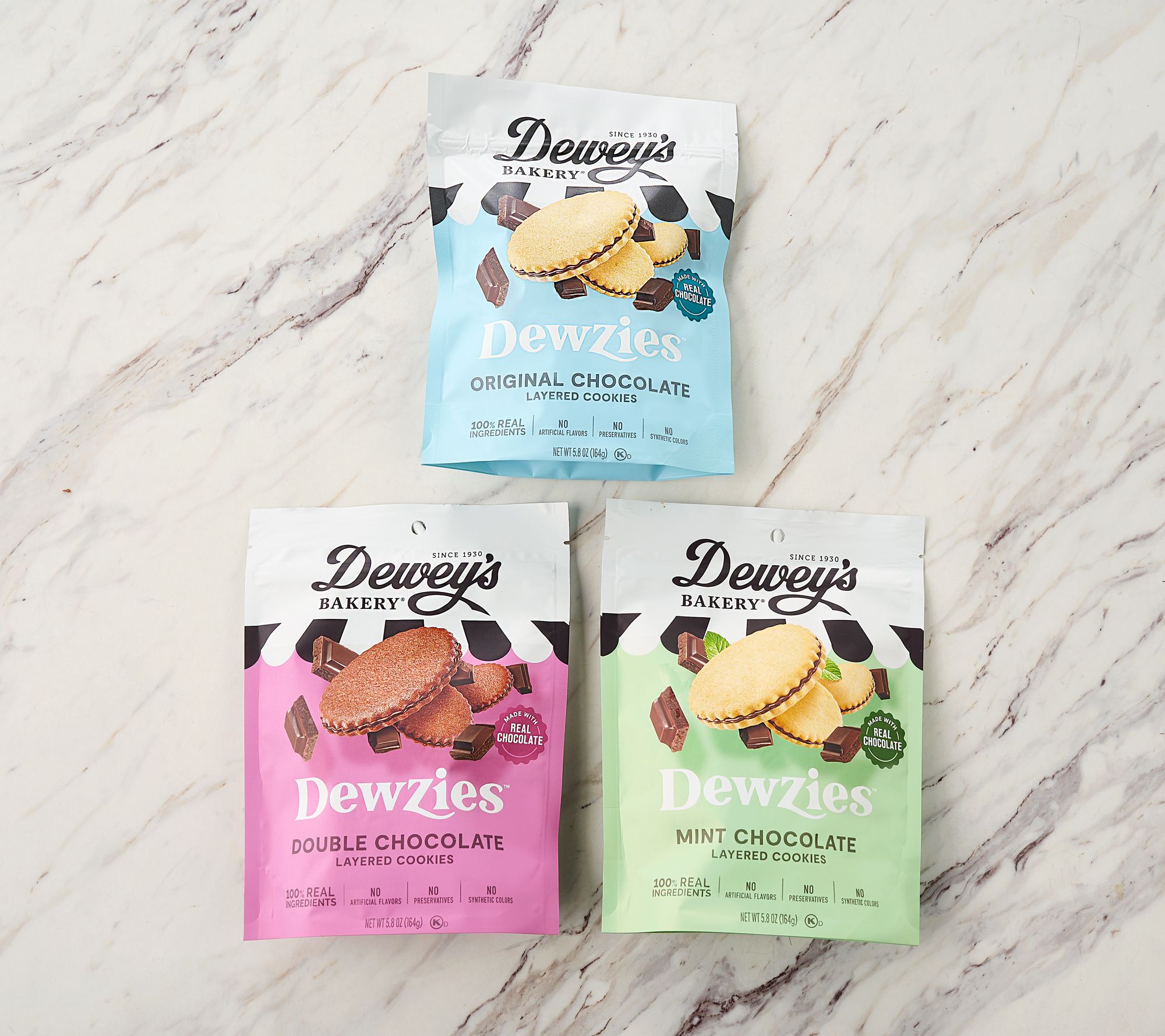 Dewey's Bakery (3) 5.8 oz Bags Of Dewzies Chocolate Layered Cookies ...