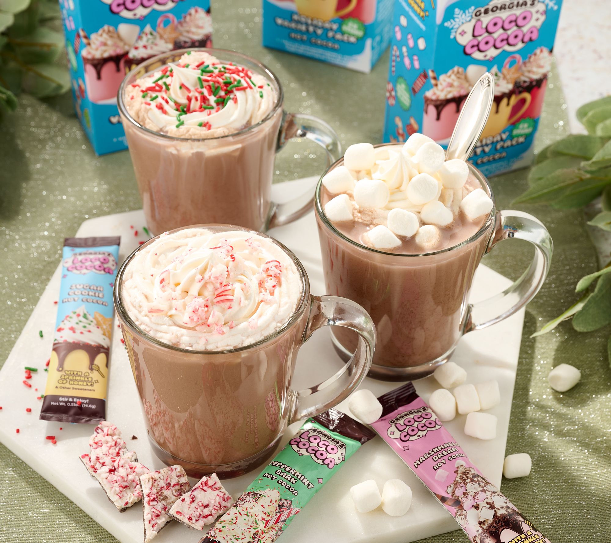 Georgia's Loco Cocoa (4) 6ct Hot Cocoa Mix Packets Variety Boxes - QVC.com