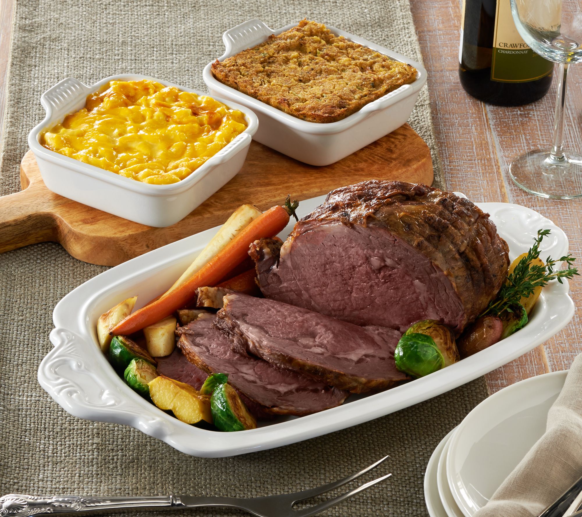 Kansas City 4-4.5 lb. Prime Rib with (2) 2 lb. St. Clair Sides - QVC.com