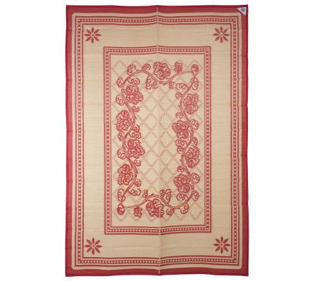 Floral Garden Reversible Outdoor Mat byFireside Mats - QVC.com