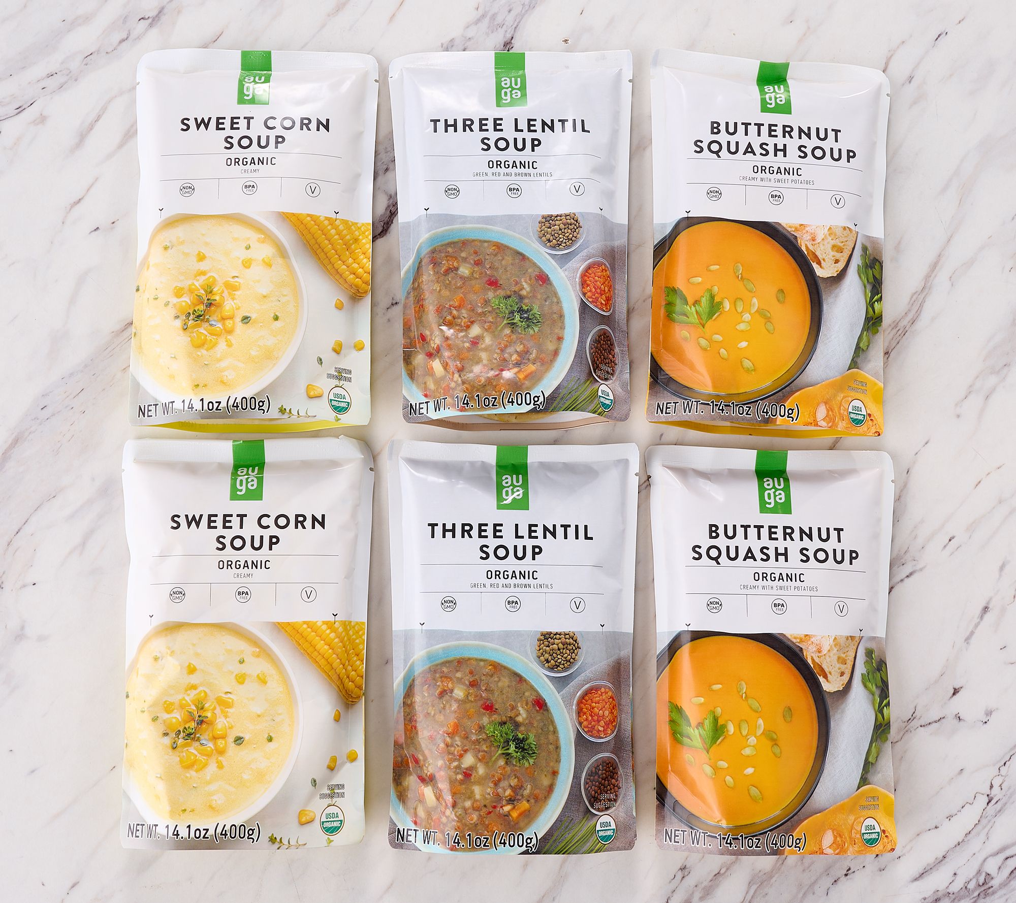 Auga Organics (6) 14.1oz Organic Soups in Fall Flavors - QVC.com