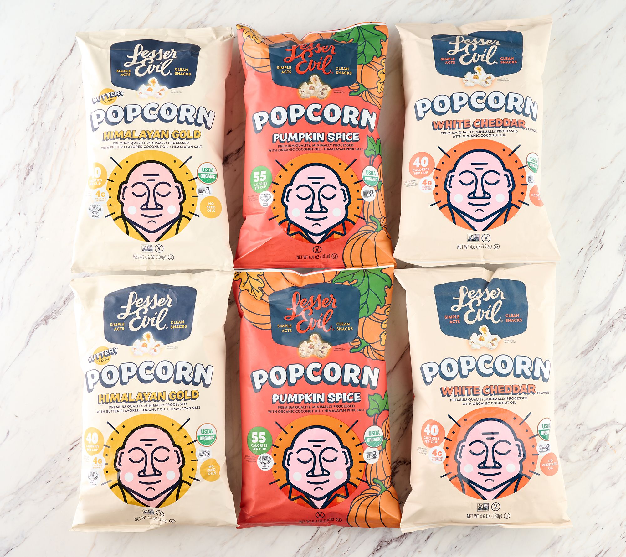 Lesser Evil 6ct Bags Premium Air Popped Popcorn - QVC.com