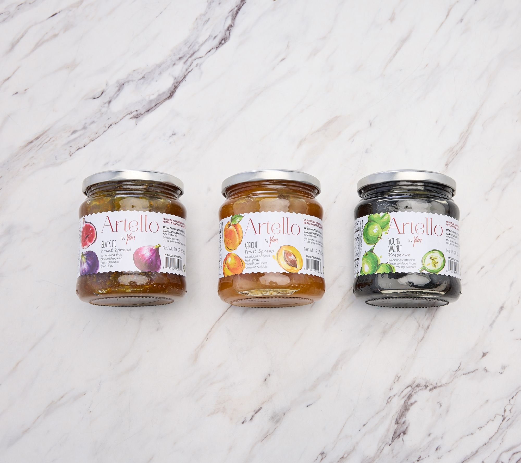 Artello by Yan (3) 19oz. Fruit Preserves in C/O Sunny Flavors - QVC.com