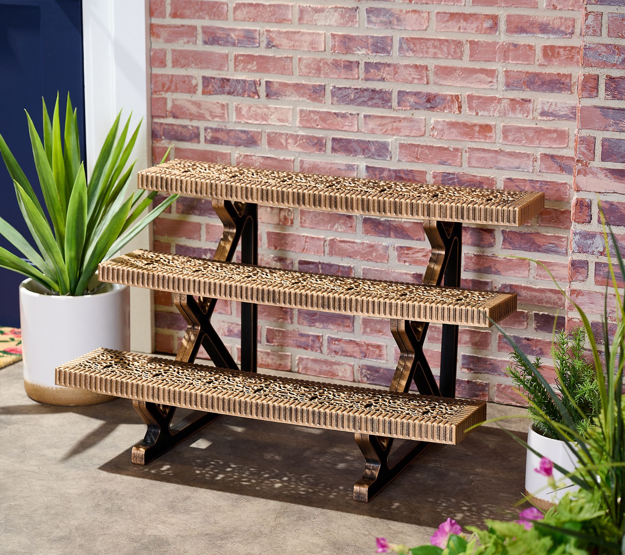 "As Is" Barbara King 3-Tiered Collapsible 34" Long Plant Stand - QVC.com