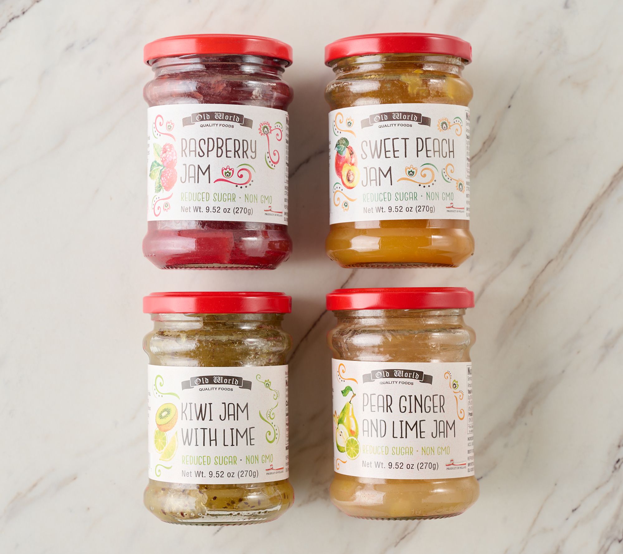 Old World Jams (4) 9.5oz Jars of European Fruit Jams - QVC.com