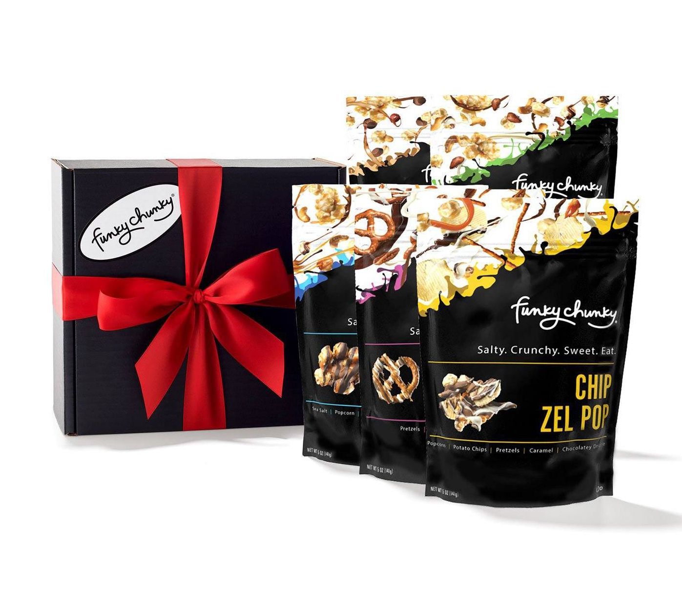 Ships 12/9 Funky Chunky (5) 5oz Assorte d Popcorn Deluxe Gift Box - QVC.com