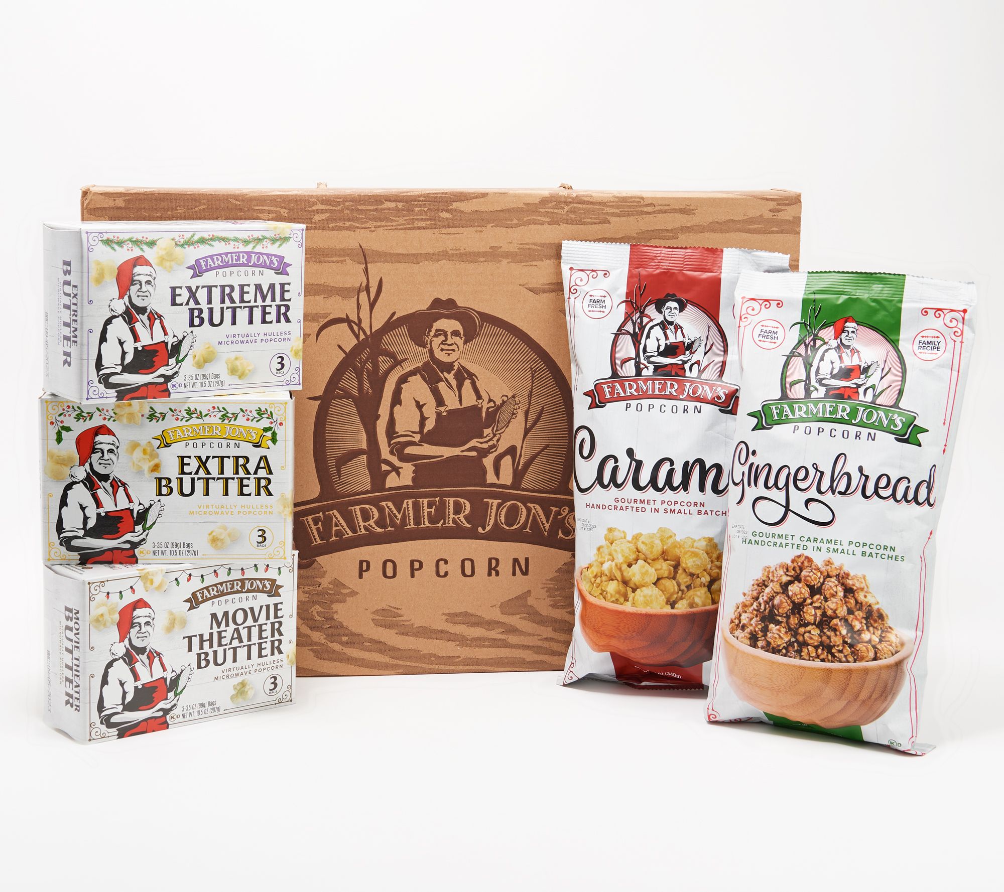 Farmer Jon's Best of Holiday Gourmet Popped & Microwave Popcorn Box ...