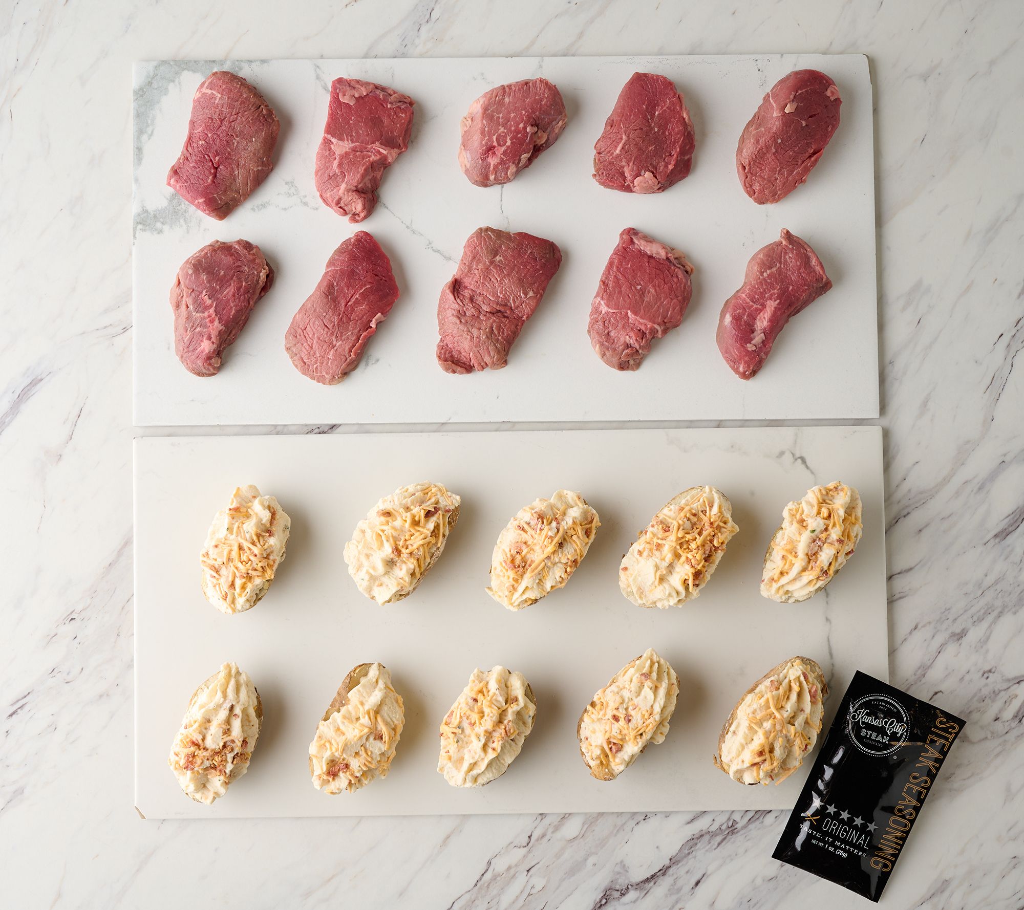 Kansas City Steak Co. (10) 5-oz Sirloins & (10) 5-oz Twice Baked ...
