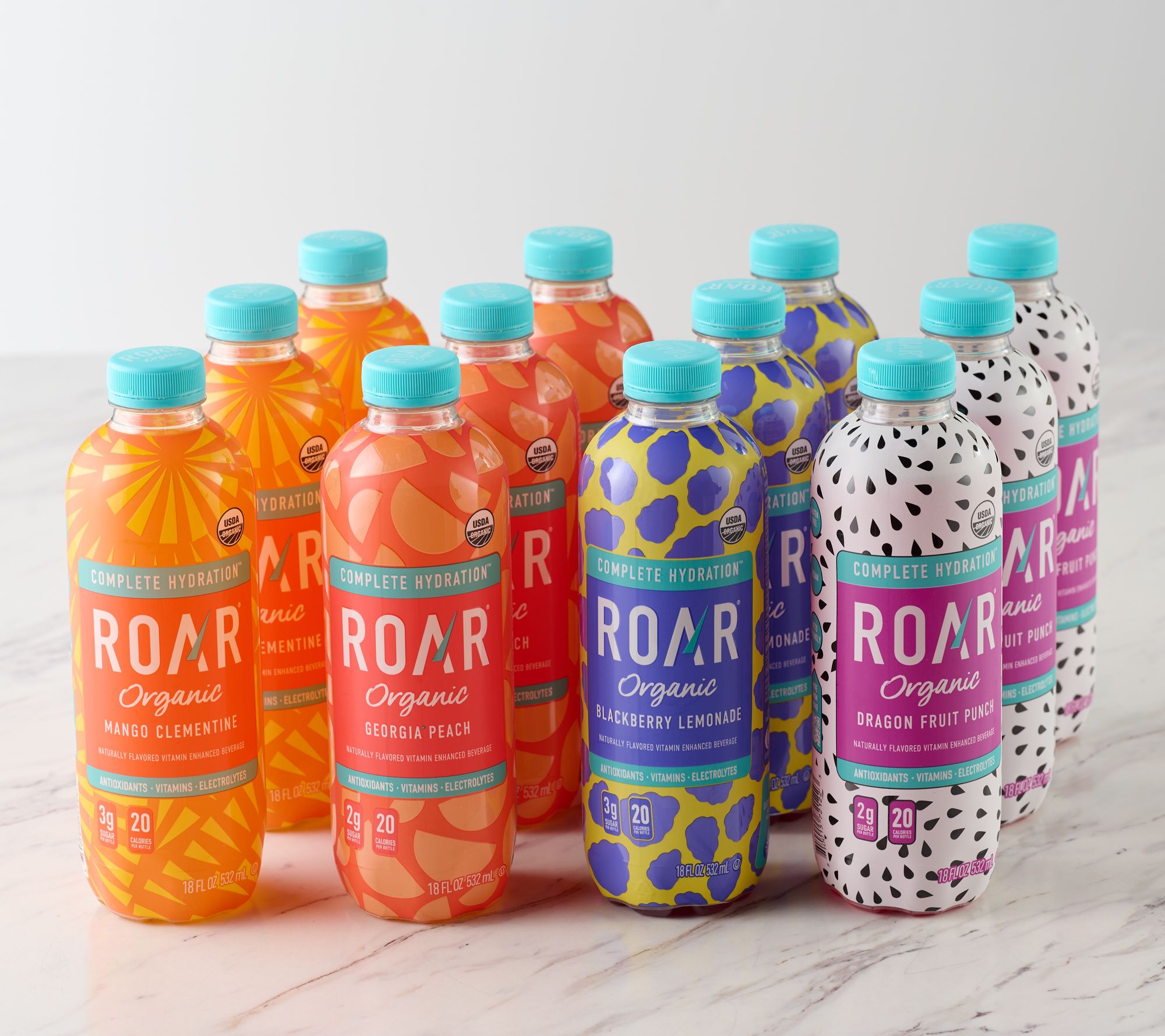 Roar Organic (12) 18oz Btls Vitamin & Electrolyte Beverage - QVC.com