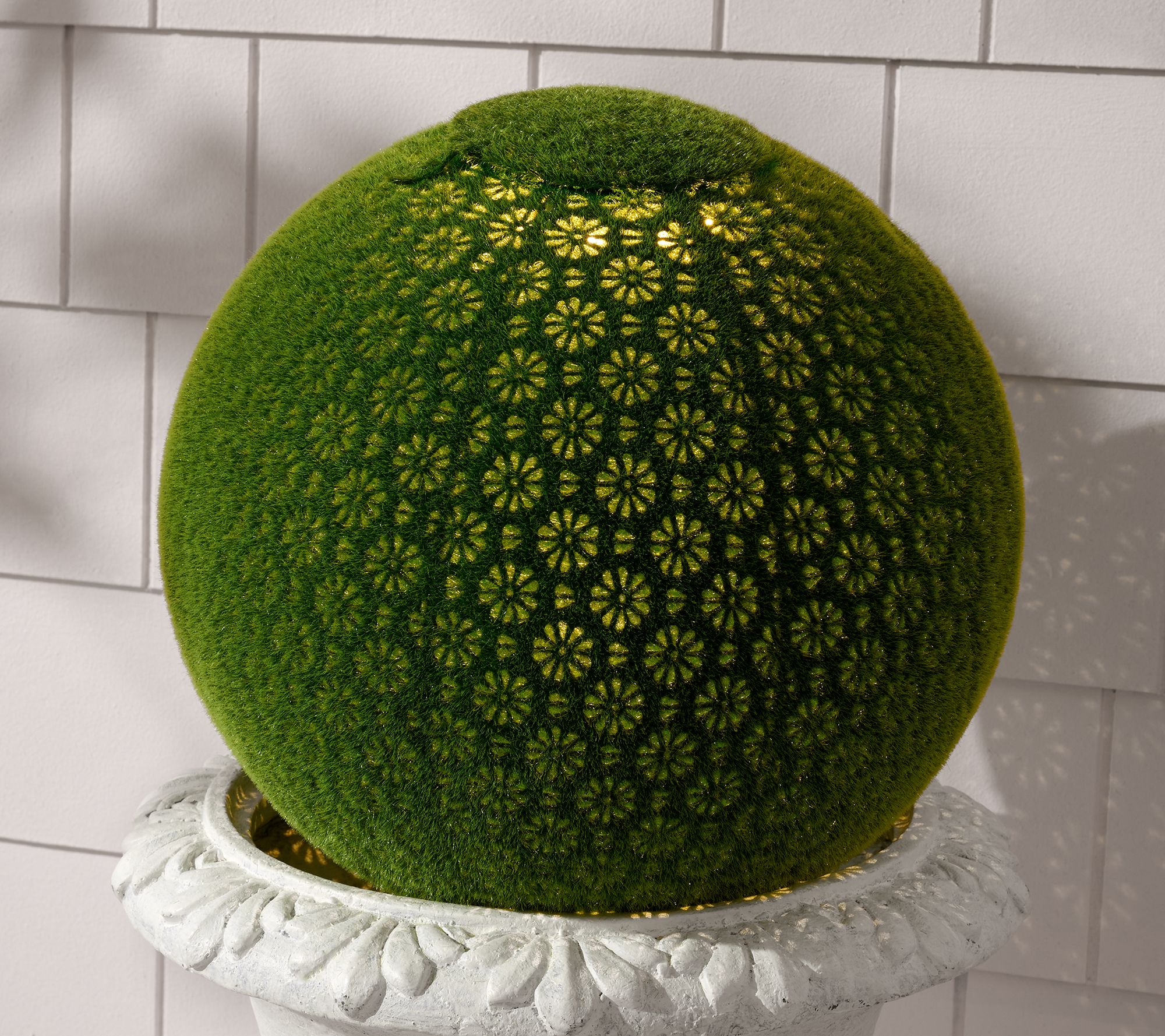 "As Is" Girl Next Door 12" Flocked Illuminated Metal Sphere - QVC.com