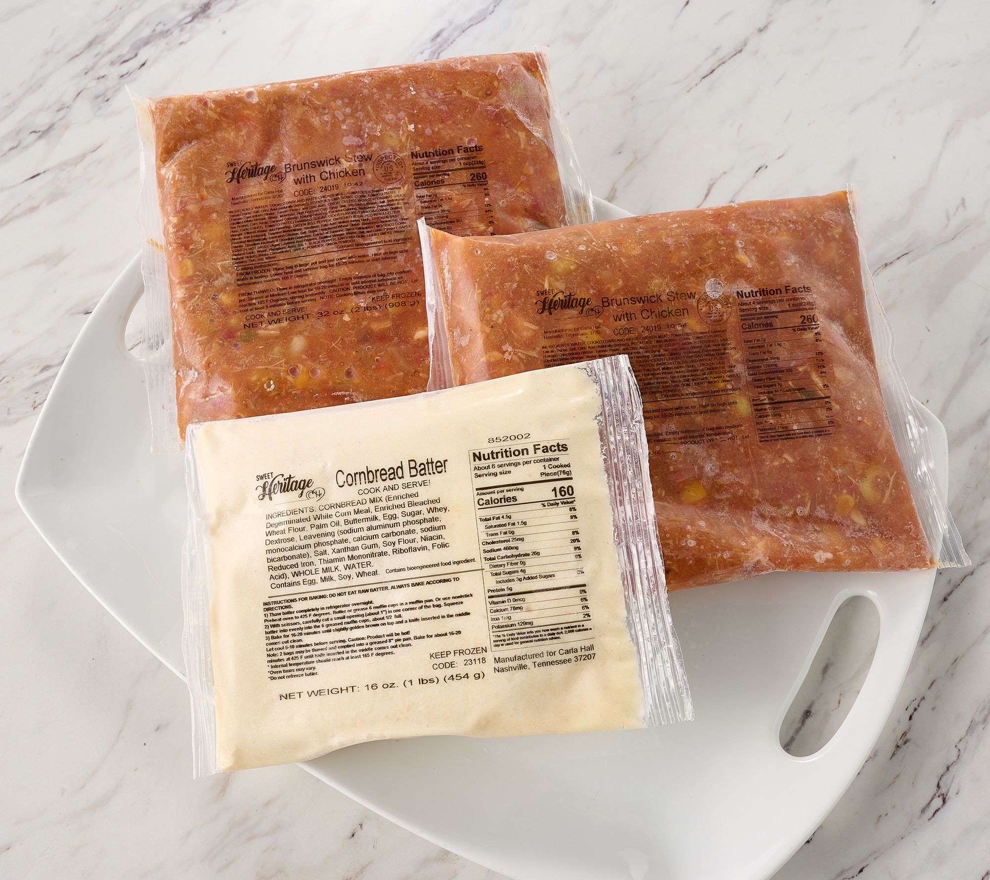 Sweet Heritage by Carla Hall 4lb Southern Brunswick Stew & Cornbread ...