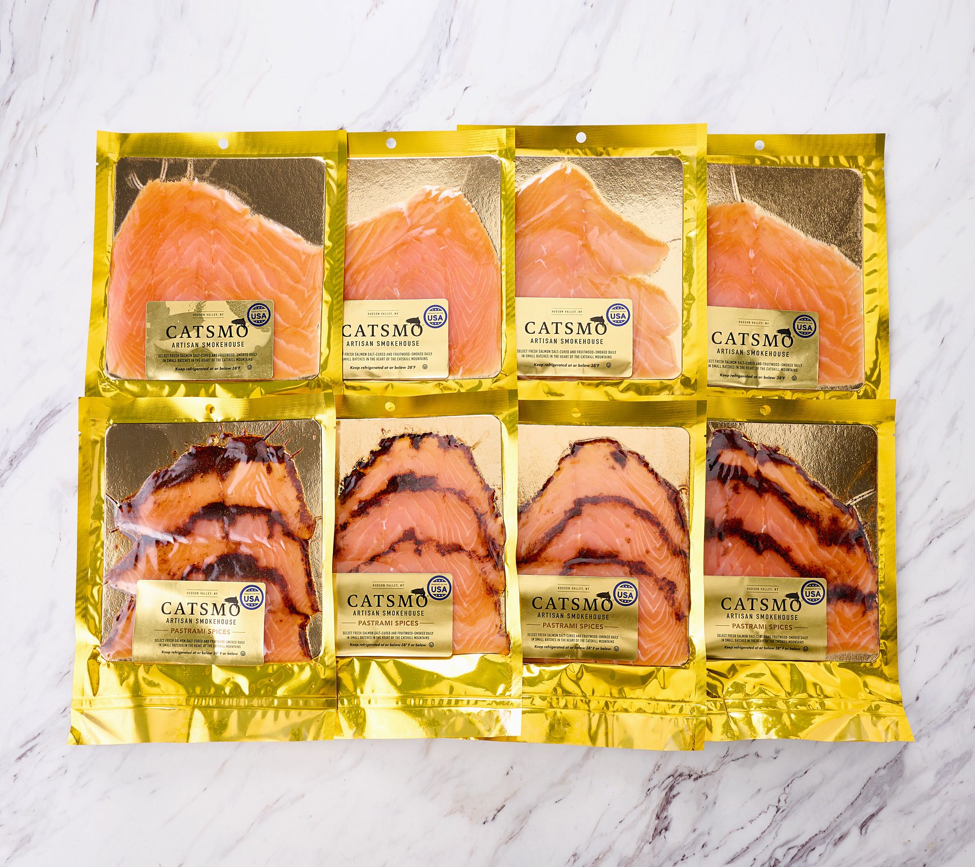 Catsmo (8) 3oz Original or Pastrami Smoked Atlantic Salmon - QVC.com