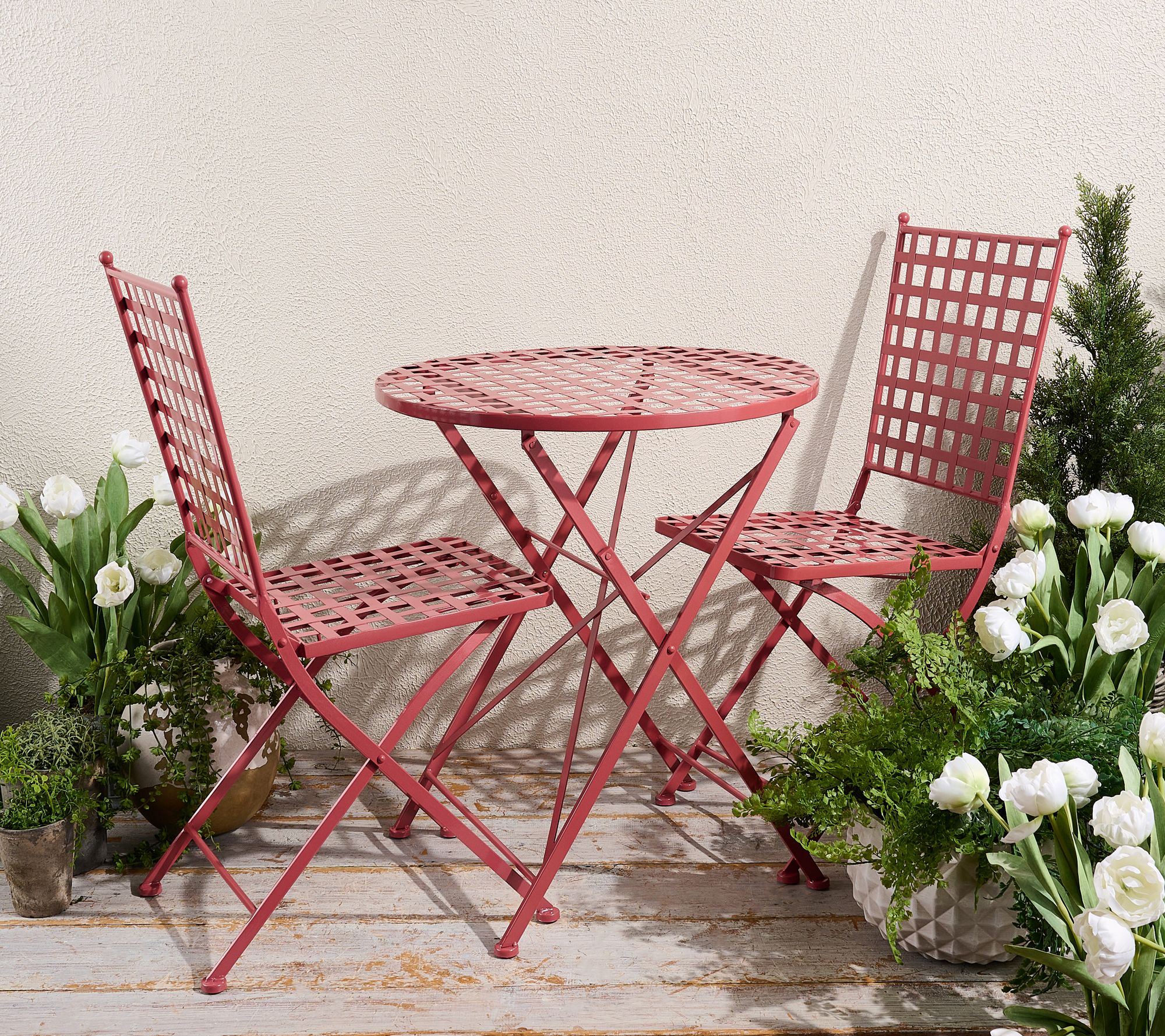 Garden Reflections 3 Piece Foldable Bistro Set QVC