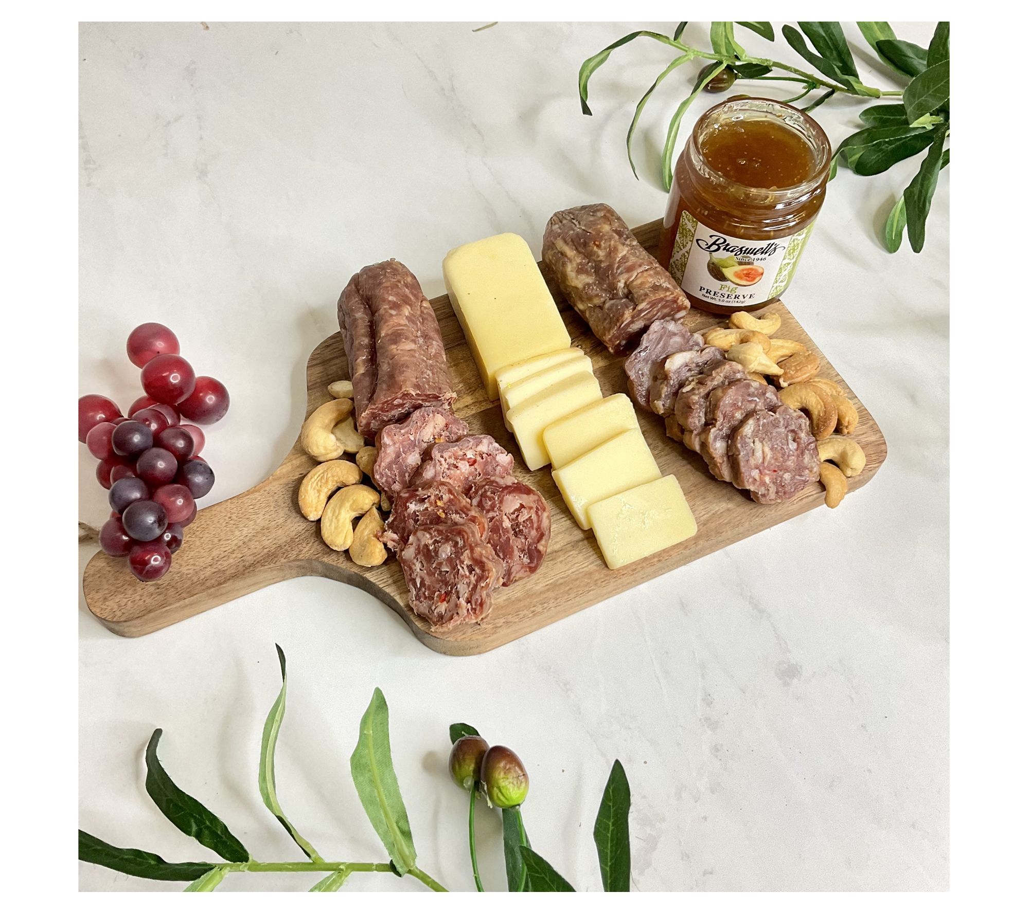 Sergio's Acacia Wood 6-Piece Salami & Cheese Se - QVC.com