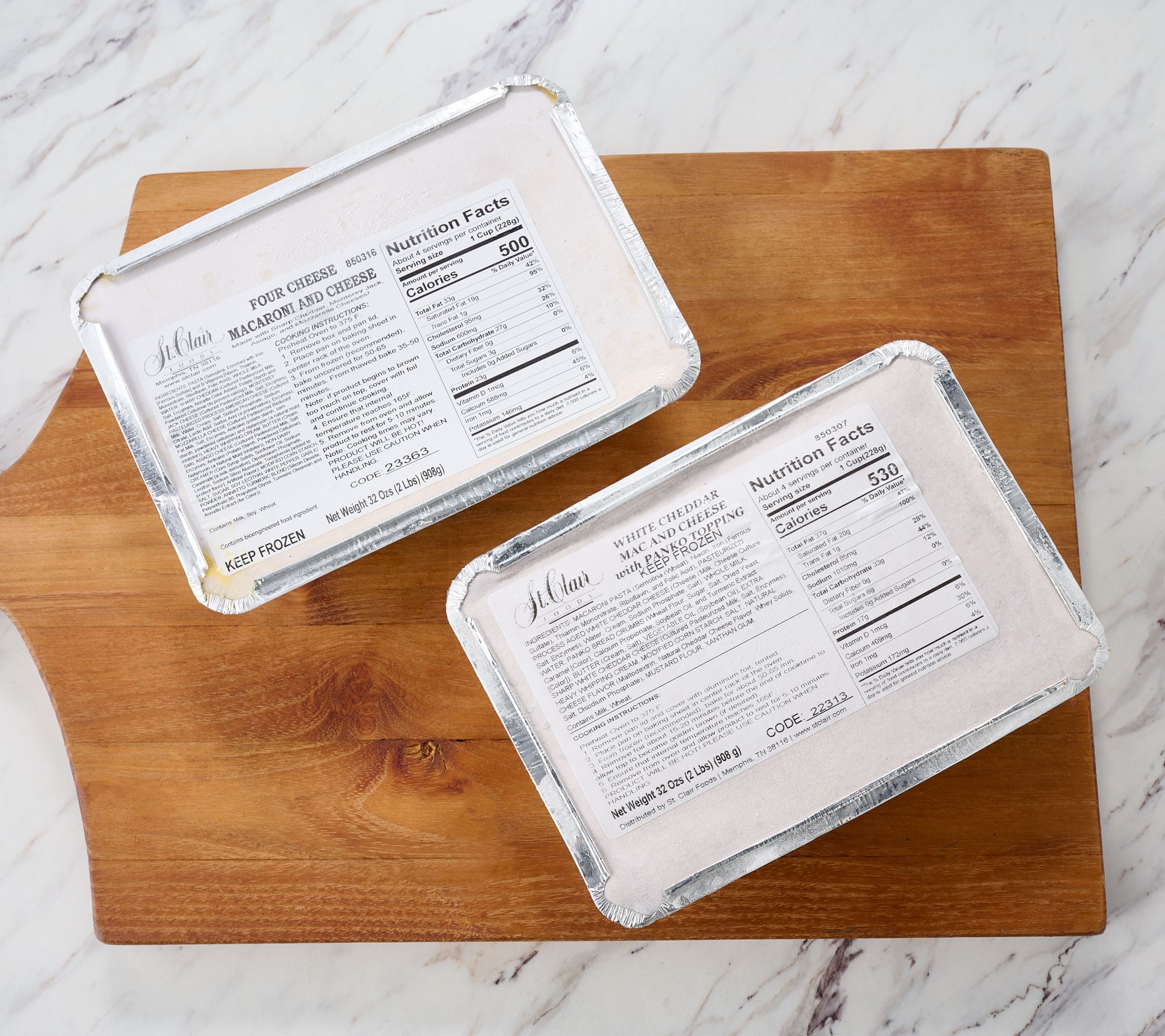 St. Clair (2)2lb Trays of 4 Cheese or White Cheddar Mac & Cheese - QVC.com