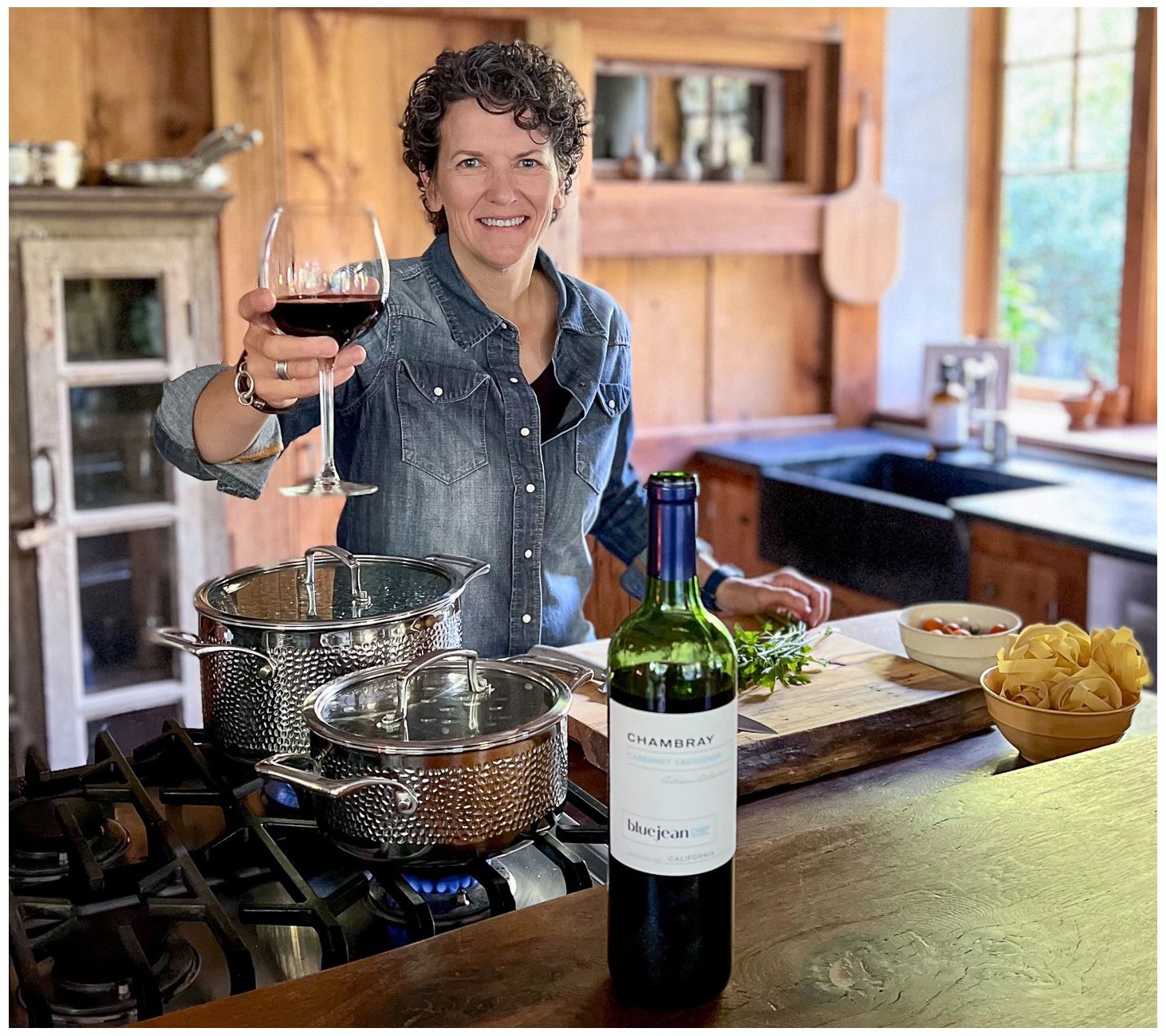 Blue Jean Chef 6 Bottle Chambray Wine Set - QVC.com